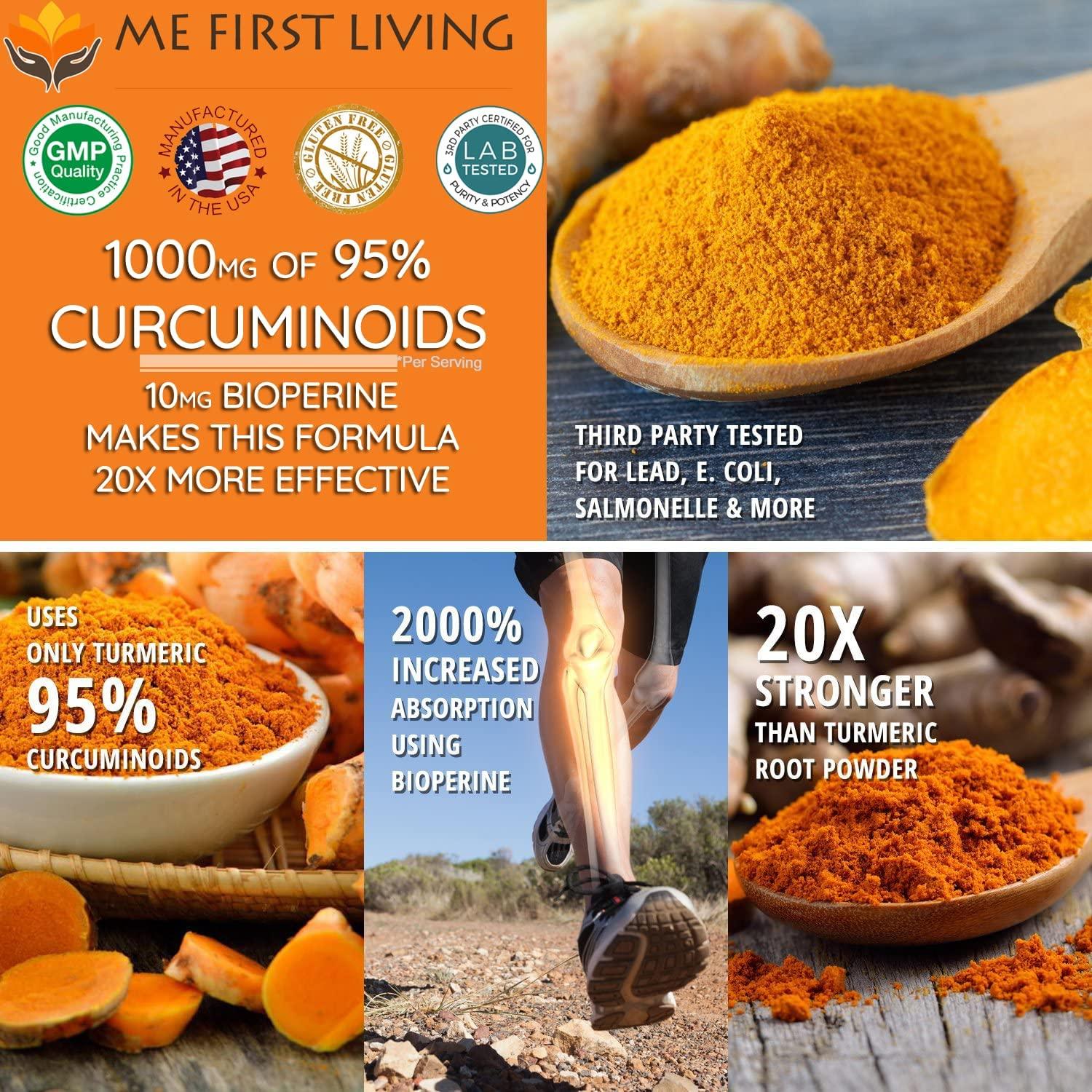 Me First Living Turmeric Curcumin 1000mg 95% Curcuminoids with ...