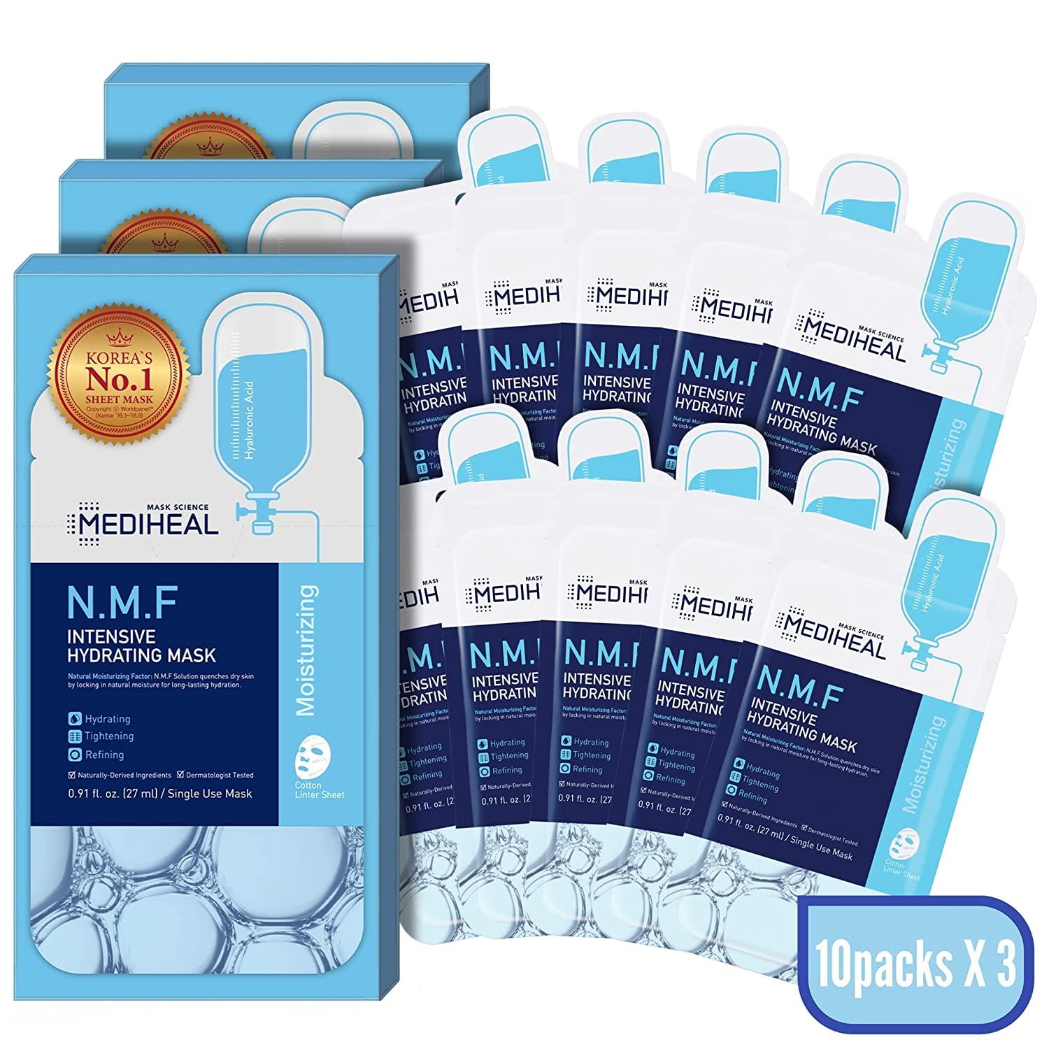 Mediheal N.M.F Intensive Hydrating Jumbo Pack - 30 Ultra Moisturizing Sheet Masks with ...