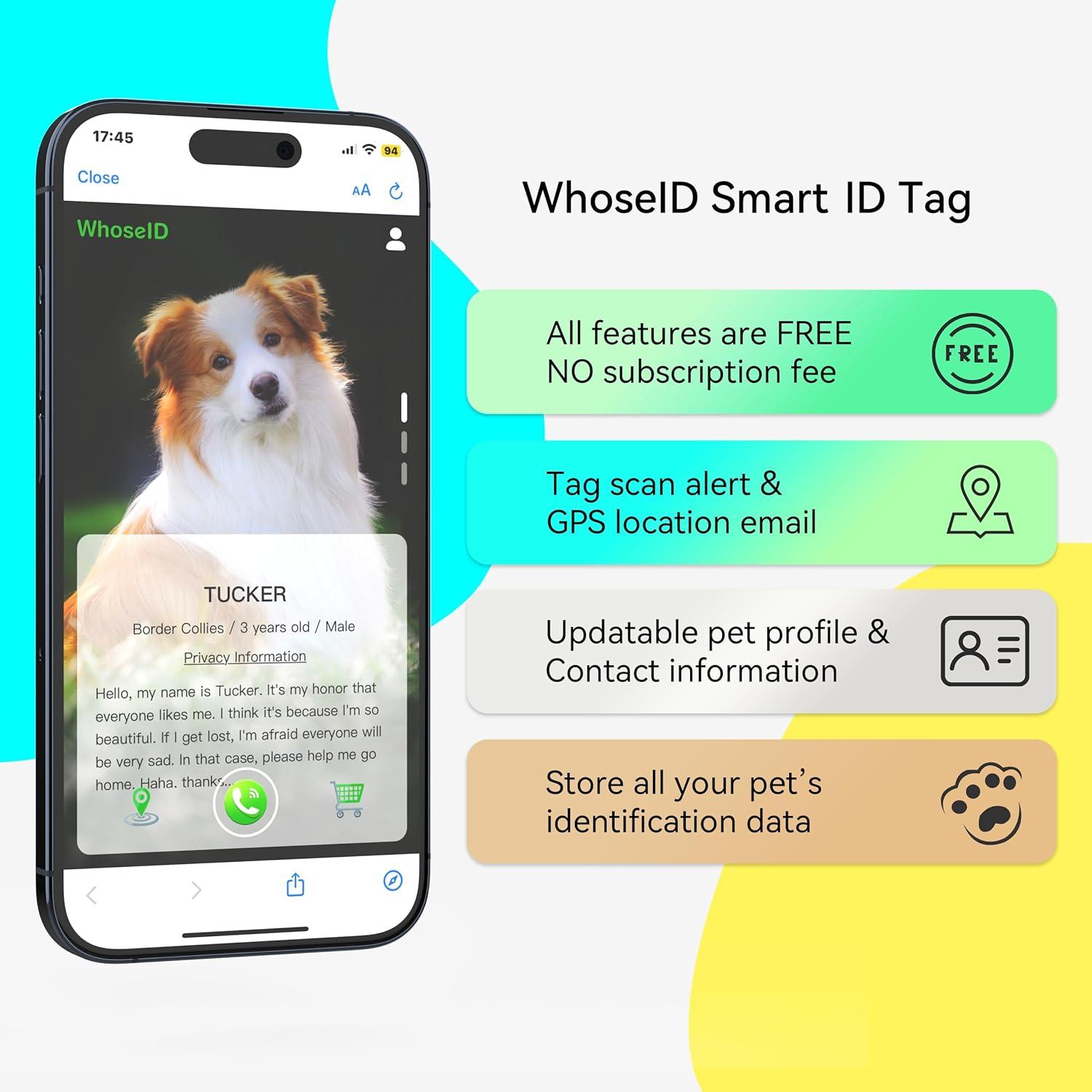 Whoseid QR Code Cat ID Tag - Customizable Pet Profile & Emergency ...