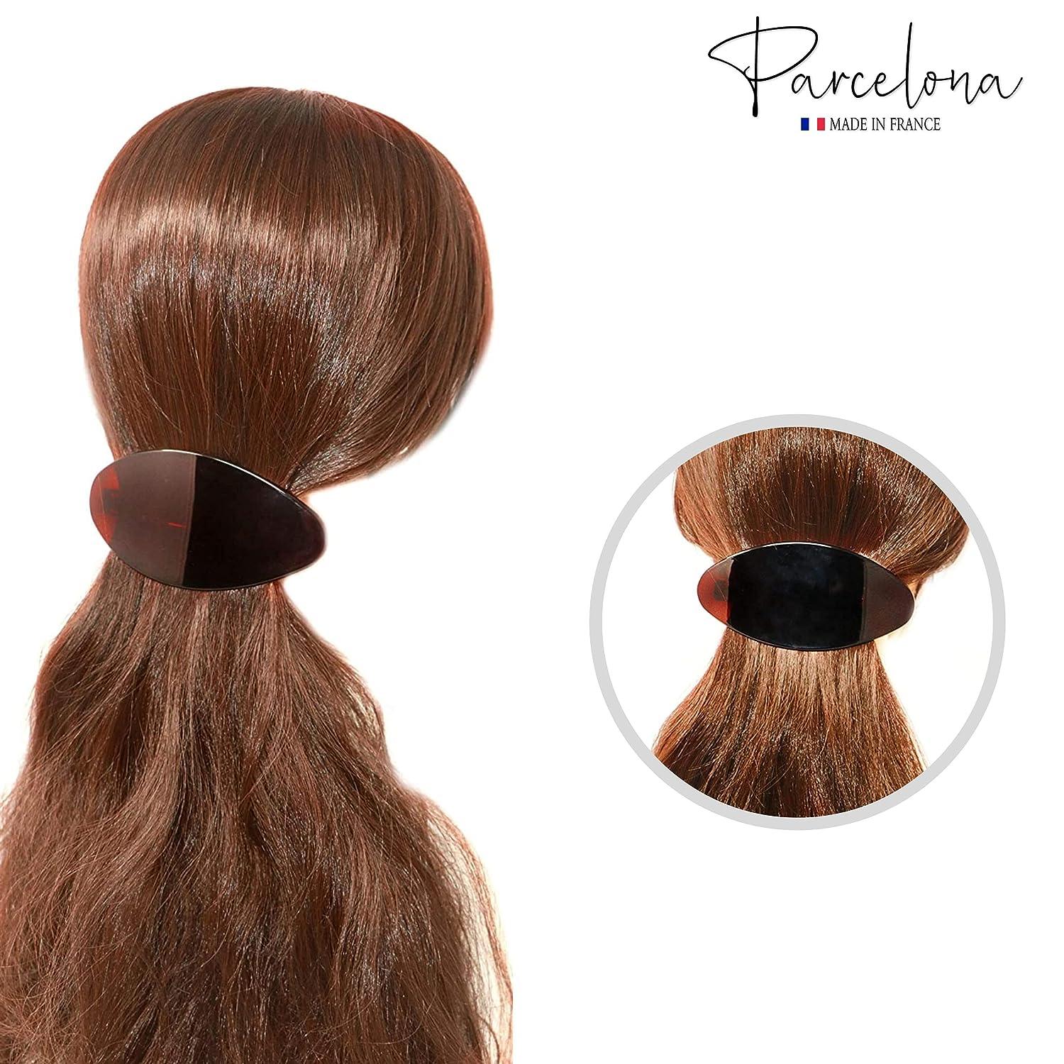 Parcelona French Oval XL Tortoise Shell Brown Celluloid Hair Clip ...