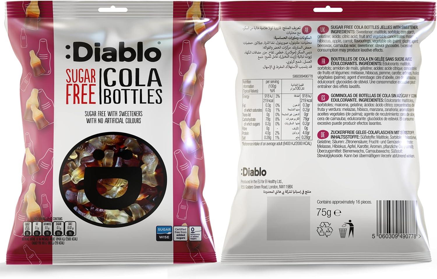 Diablo COLA Bottles Flavoured Toffees | Sugar Free | Sweetened with ...
