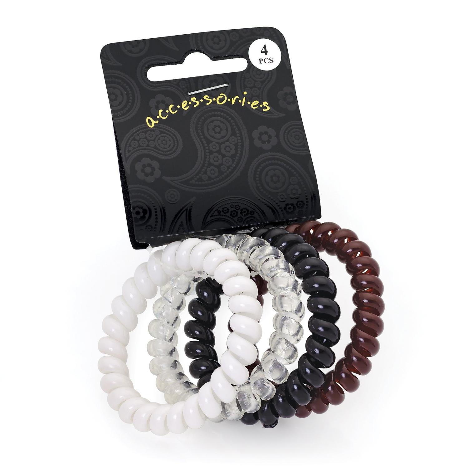 Shop Pritties Set of 4 Spiral Hair Ties - Natural Tones | International ...