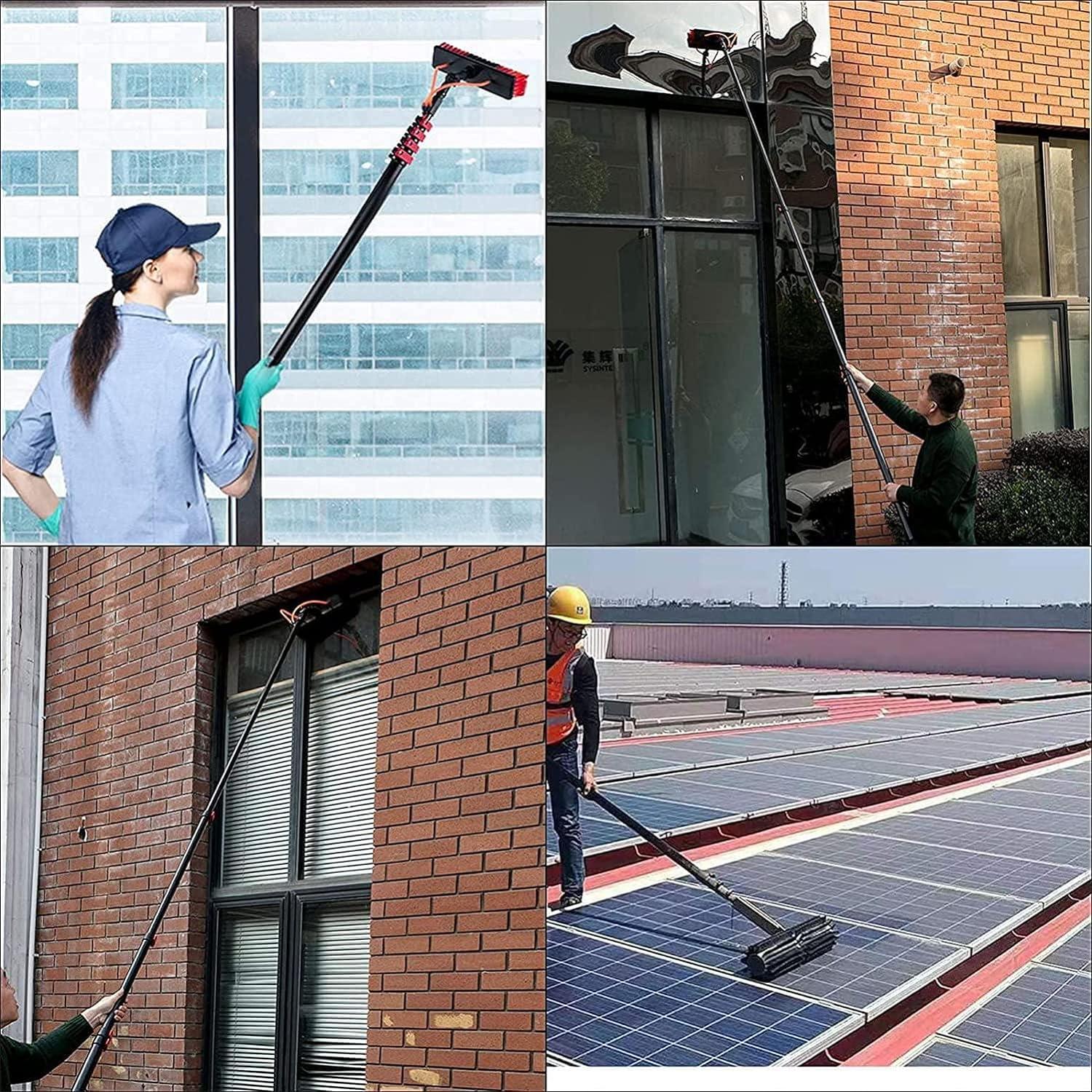 Water Fed Telescopic Brush 4-12M Window Cleaning Pole Extendable ...