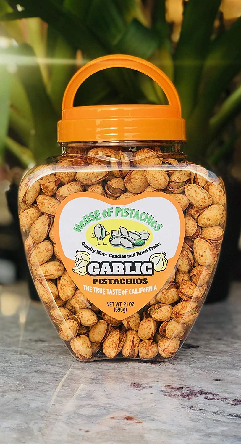 House of Pistachios Garlic Flavored Pistachios - California Grown 21 ...