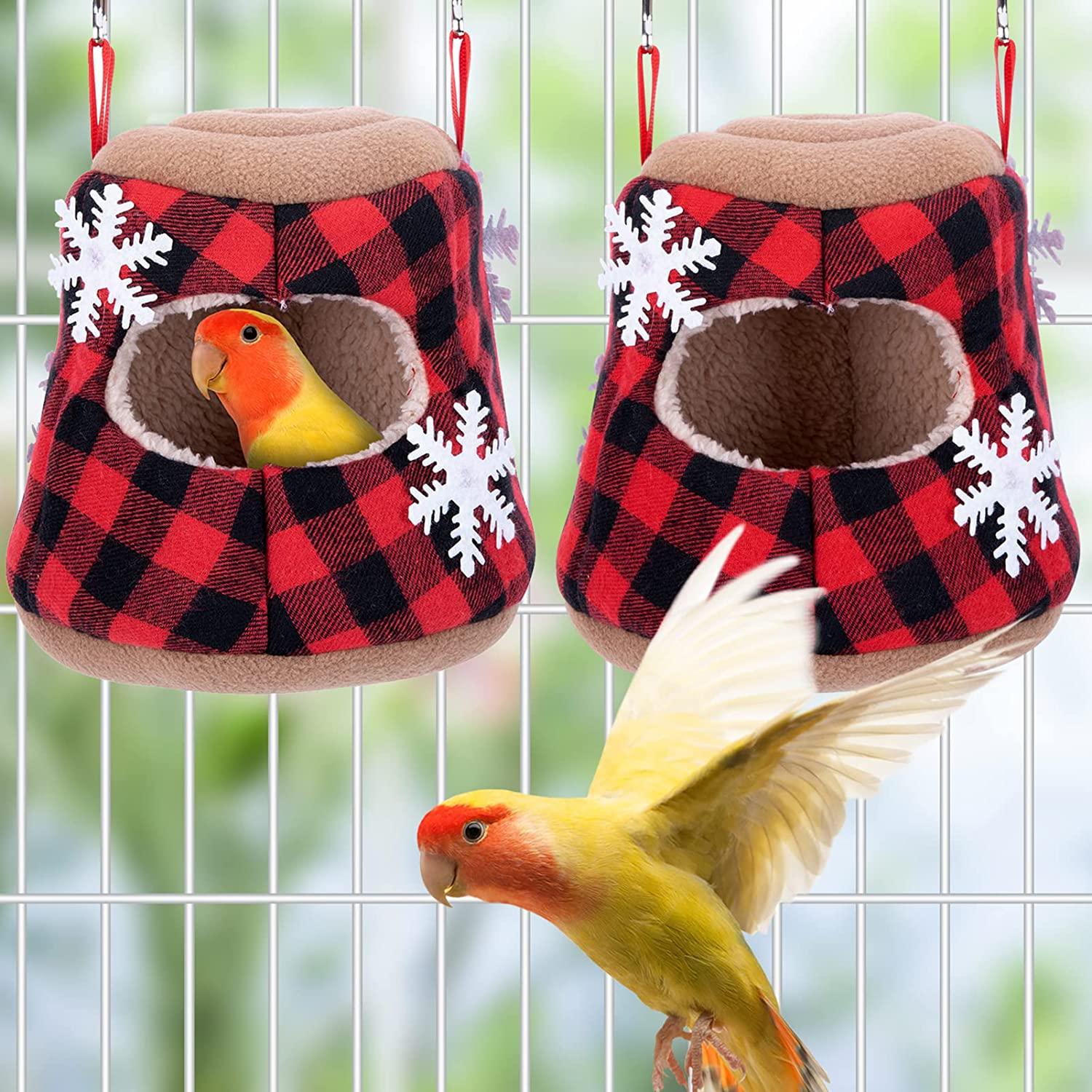 Large Parrot Cage Plush Bird Hammock & Snuggle Hut Tent – Cozy Cave Bed ...