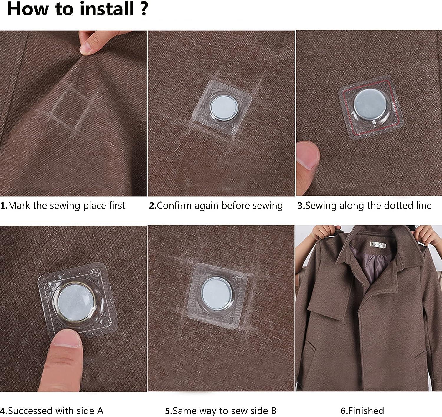 Invisible Magnetic Snap for Thin Fabrics - Silver PVC Square - Sew-in ...