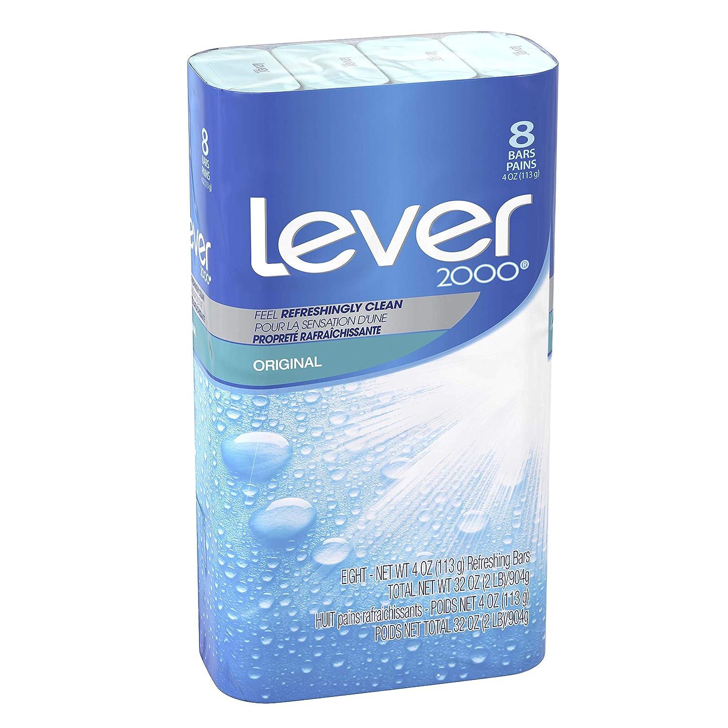 Lever 2000 Bar Soap 4 oz 8 Bars - Refreshing Body & Facial Cleanser ...
