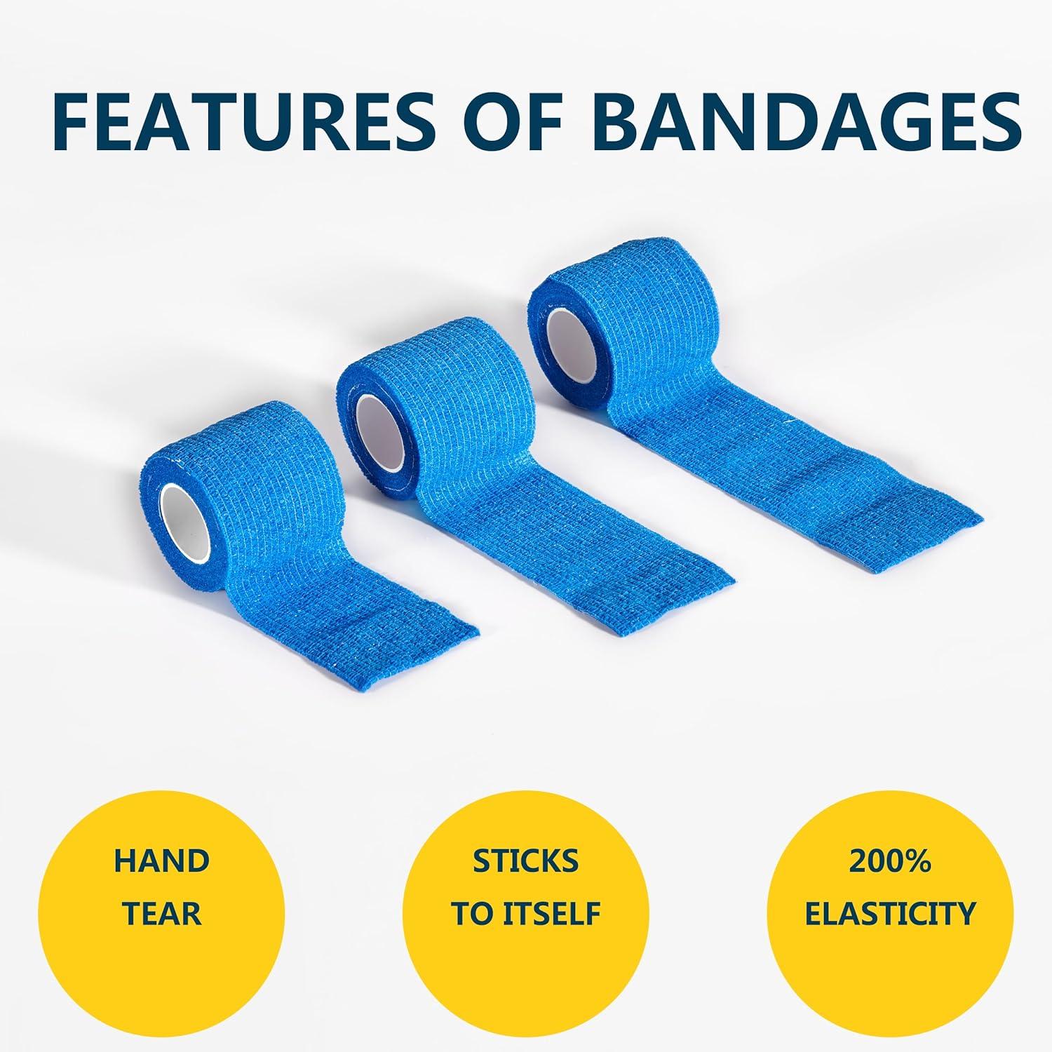 JClife 24 Rolls Self-Adhesive Bandage - 5cm x 450cm Elastic Cohesive ...
