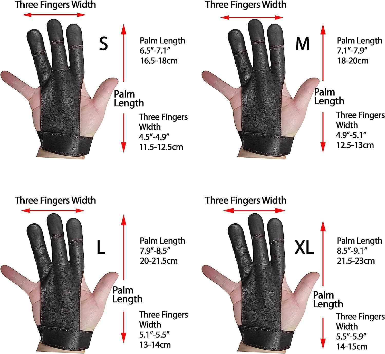 Black 3 Finger Archery Gloves