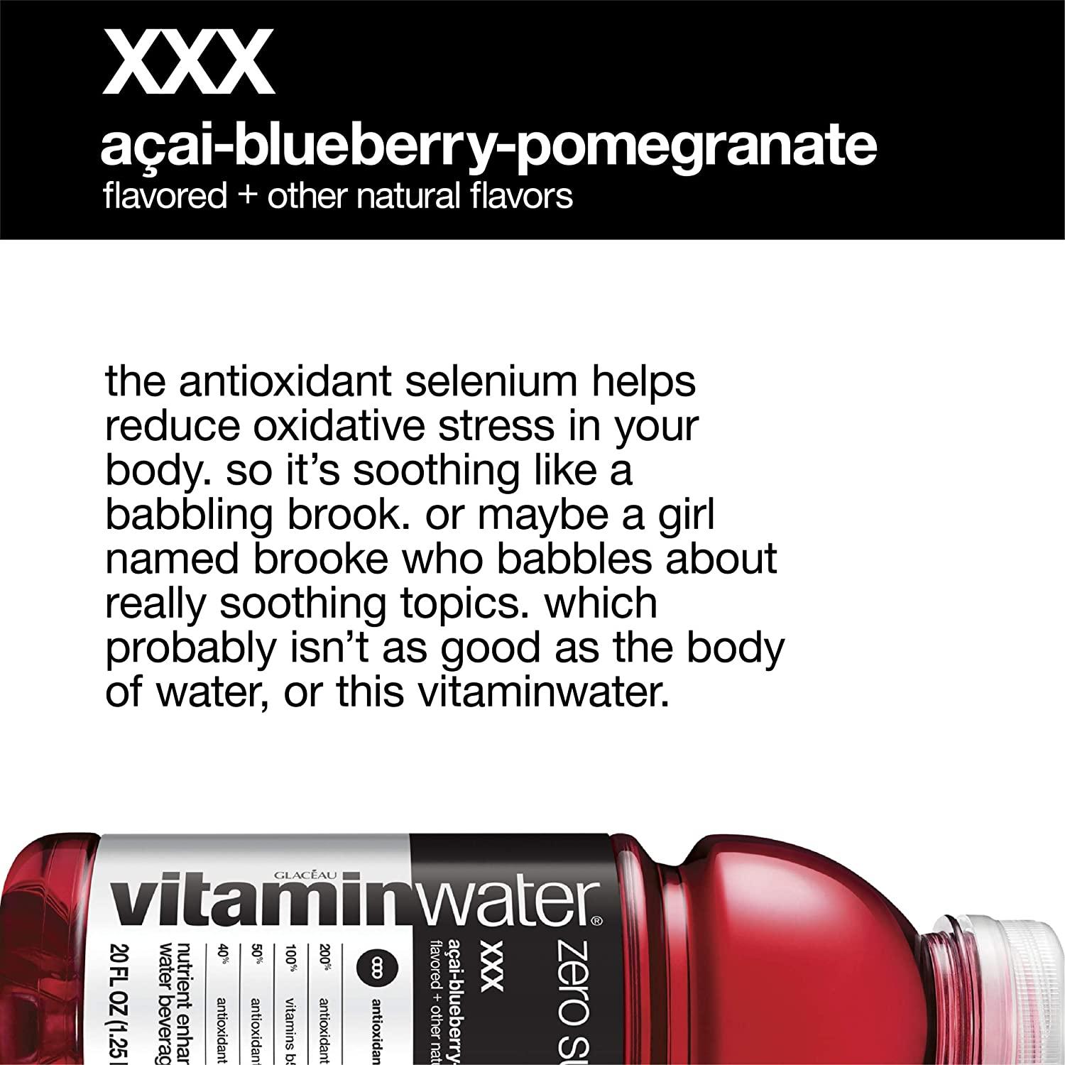 Vitaminwater Zero A a -Blueberry-Pomegranate 20 fl oz 12 Pack with ...