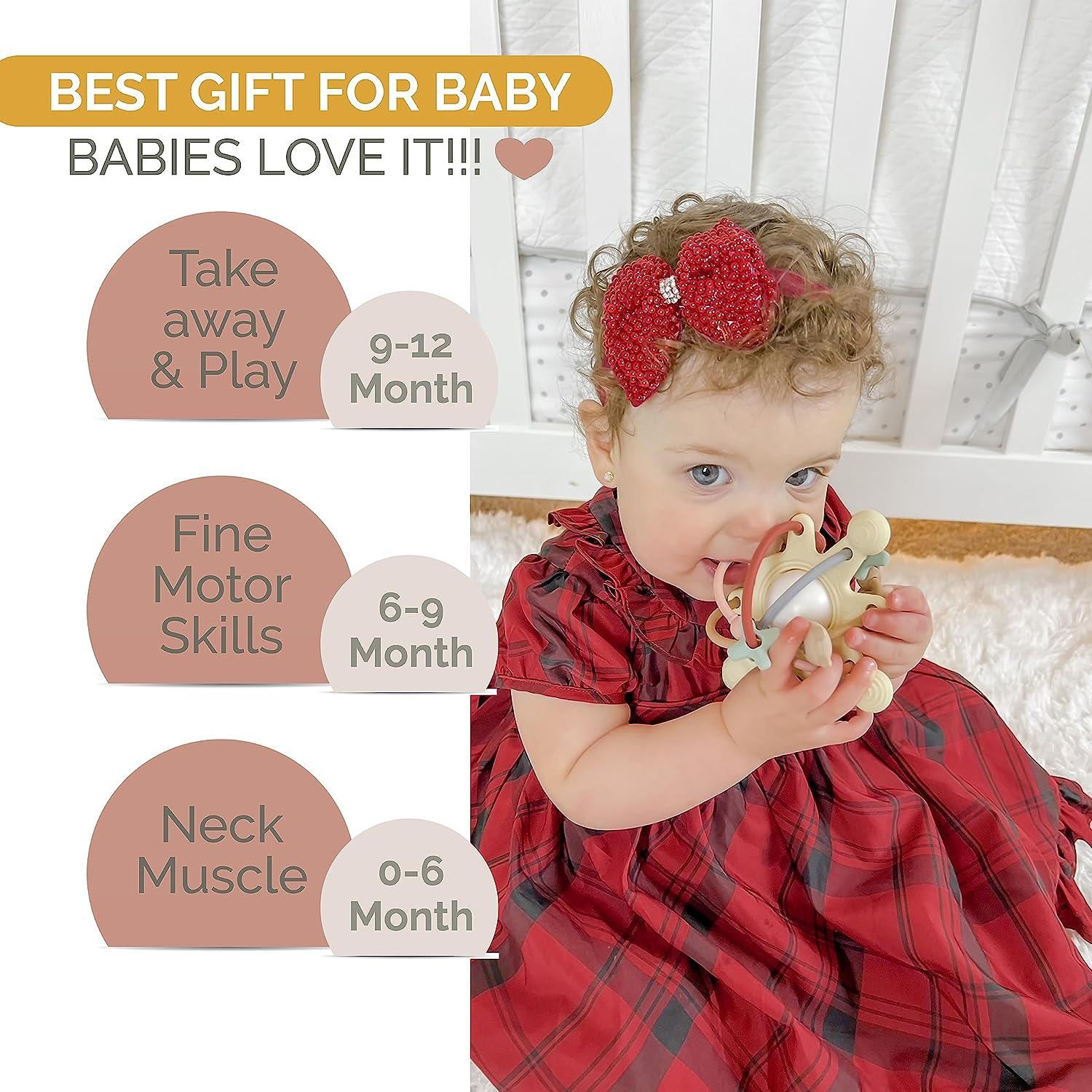 BEBE MODERNO Educational Space Teether (Tan) - Interactive Baby Teether ...