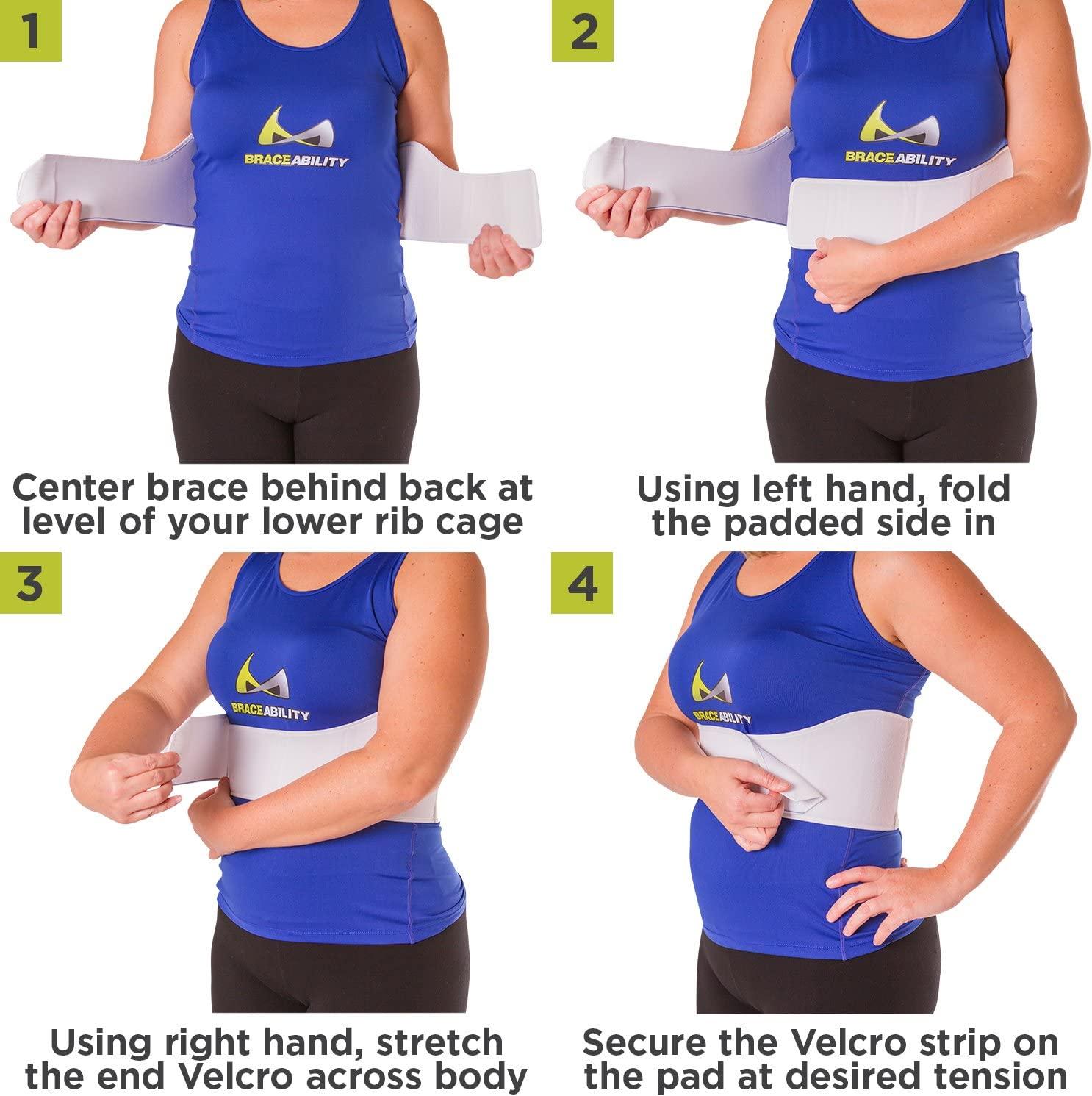 BraceAbility Women's Rib Injury Binder Belt - Rib Cage Protector for ...