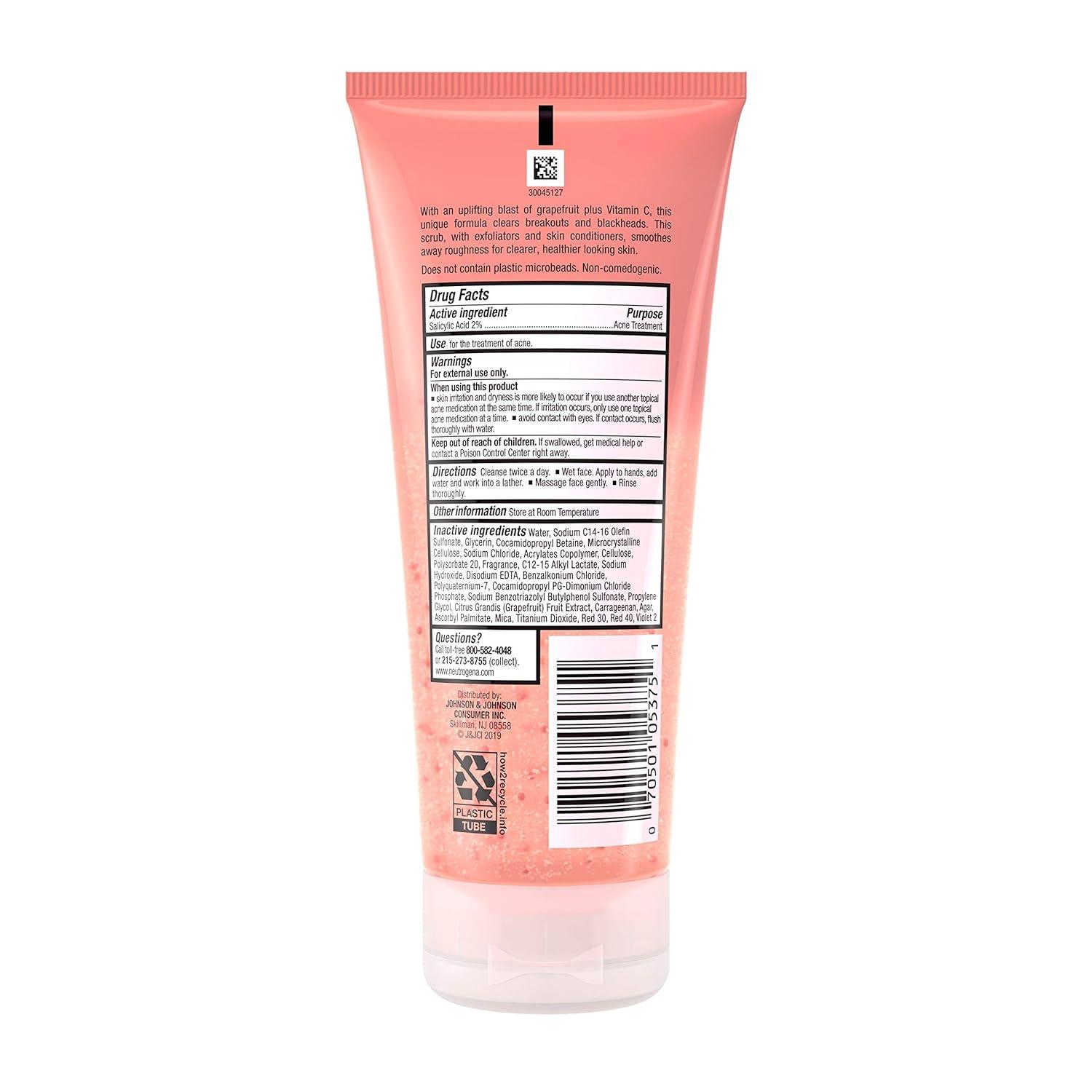 Neutrogena Pink Grapefruit Acne Face Wash with Salicylic Acid 2% - Pack ...