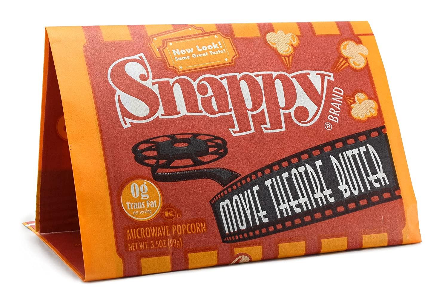 Snappy Movie Theater Butter Microwave Popcorn 3.5 oz - 24 Pack ...