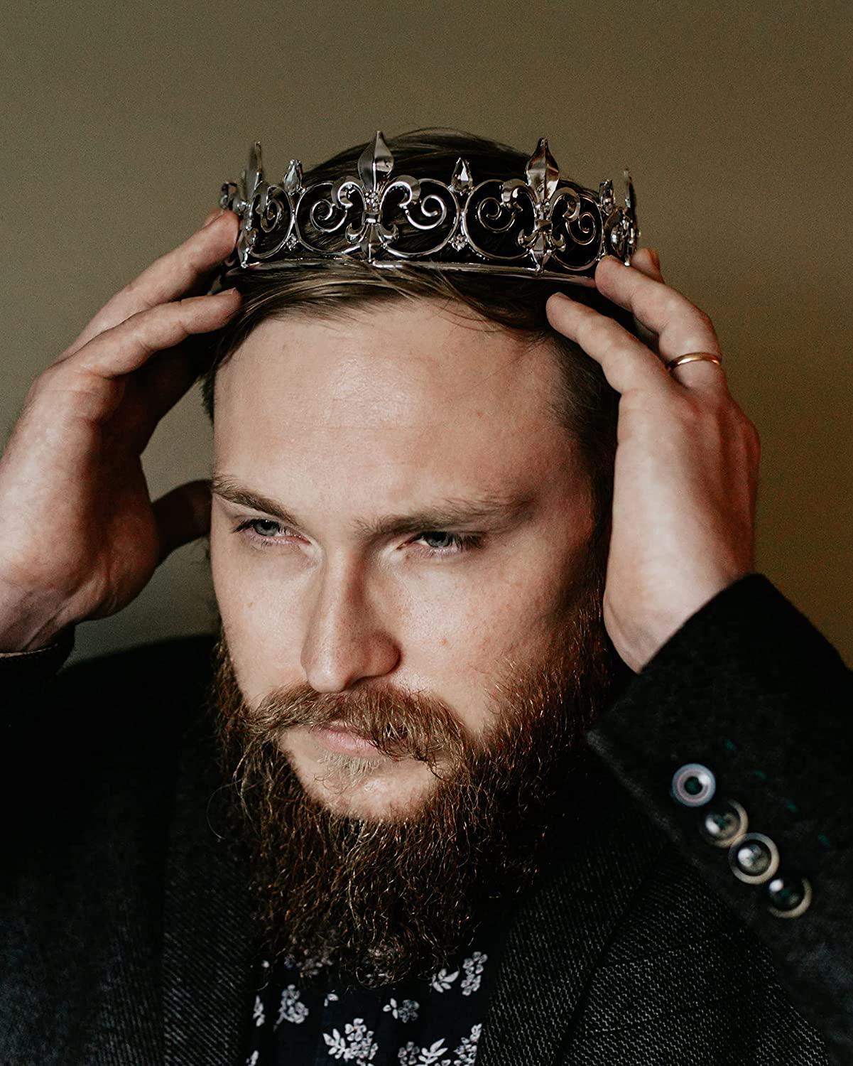 SWEETV Gothic King Crown - Metal Tiara for Men | Goth Prince Party Hat ...