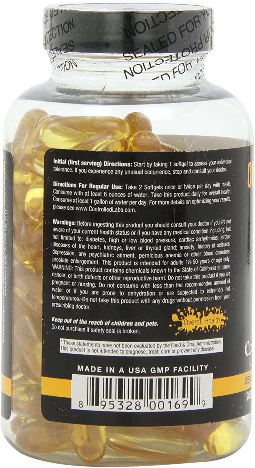 Controlled Labs OxiMega Fish Oil - Citrus Flavor, 120 Softgels ...