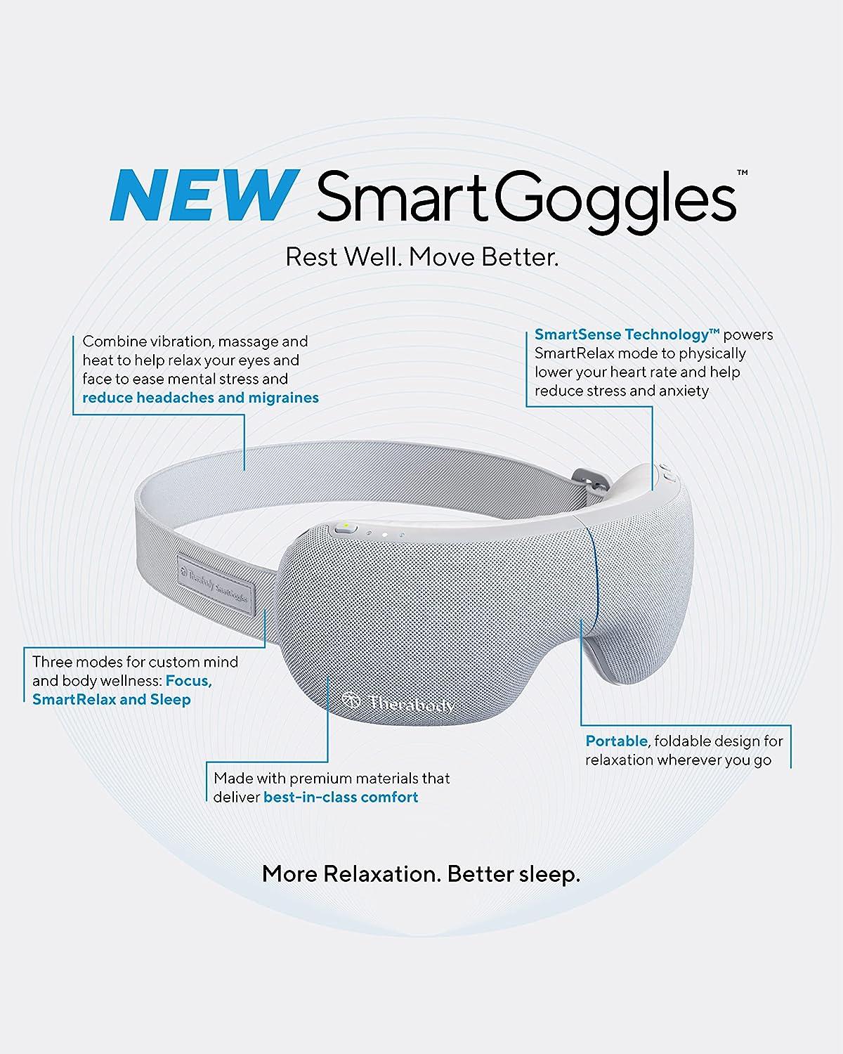 Therabody SmartGoggles: Biometric Heated Facial Massage Device with ...