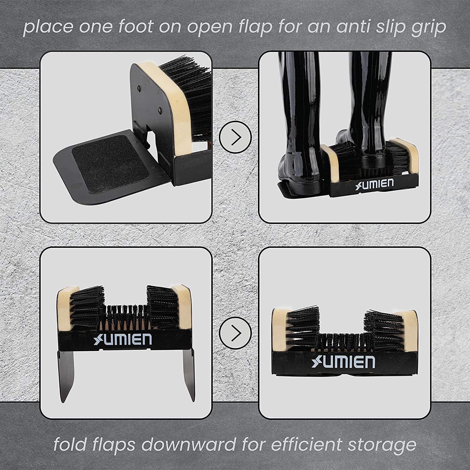Umien Boot Scraper Brush Outdoor - Deluxe Folding Boot Cleaner Scrubber ...