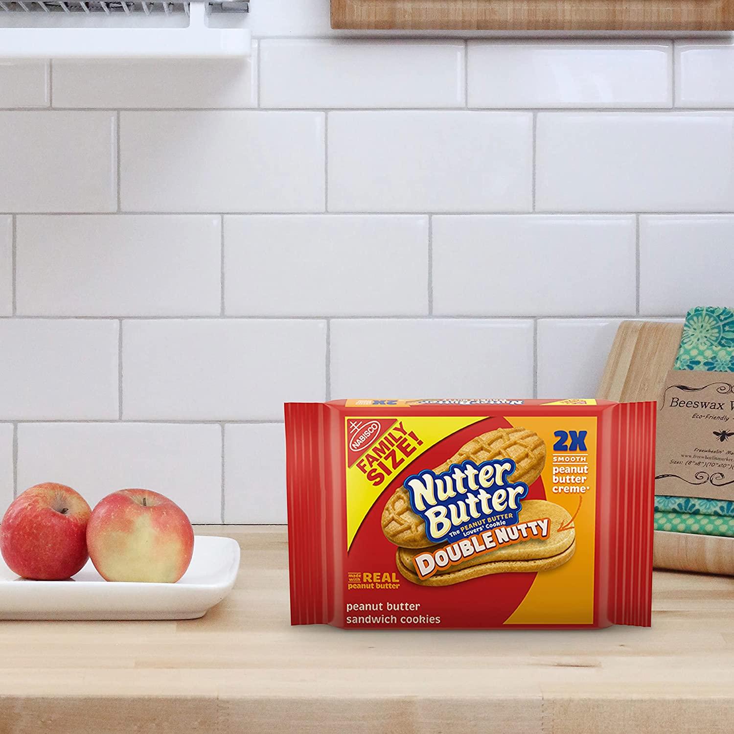 Nutter Butter Double Nutty Peanut Butter Sandwich Cookies Family Size ...