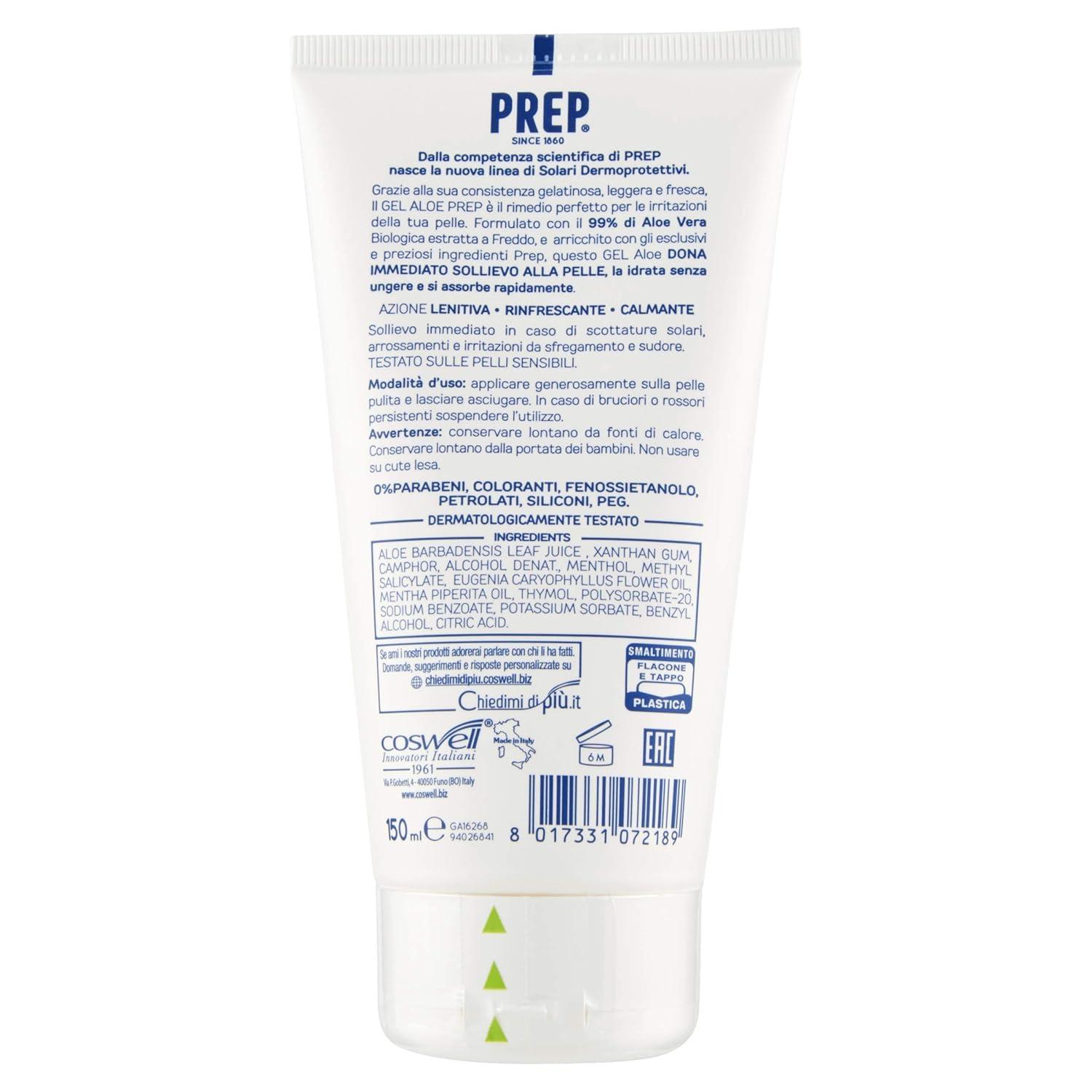 PREP Soothing Gel Aloe Vera 99% - After Sun Relief & Hydration | 150ml ...