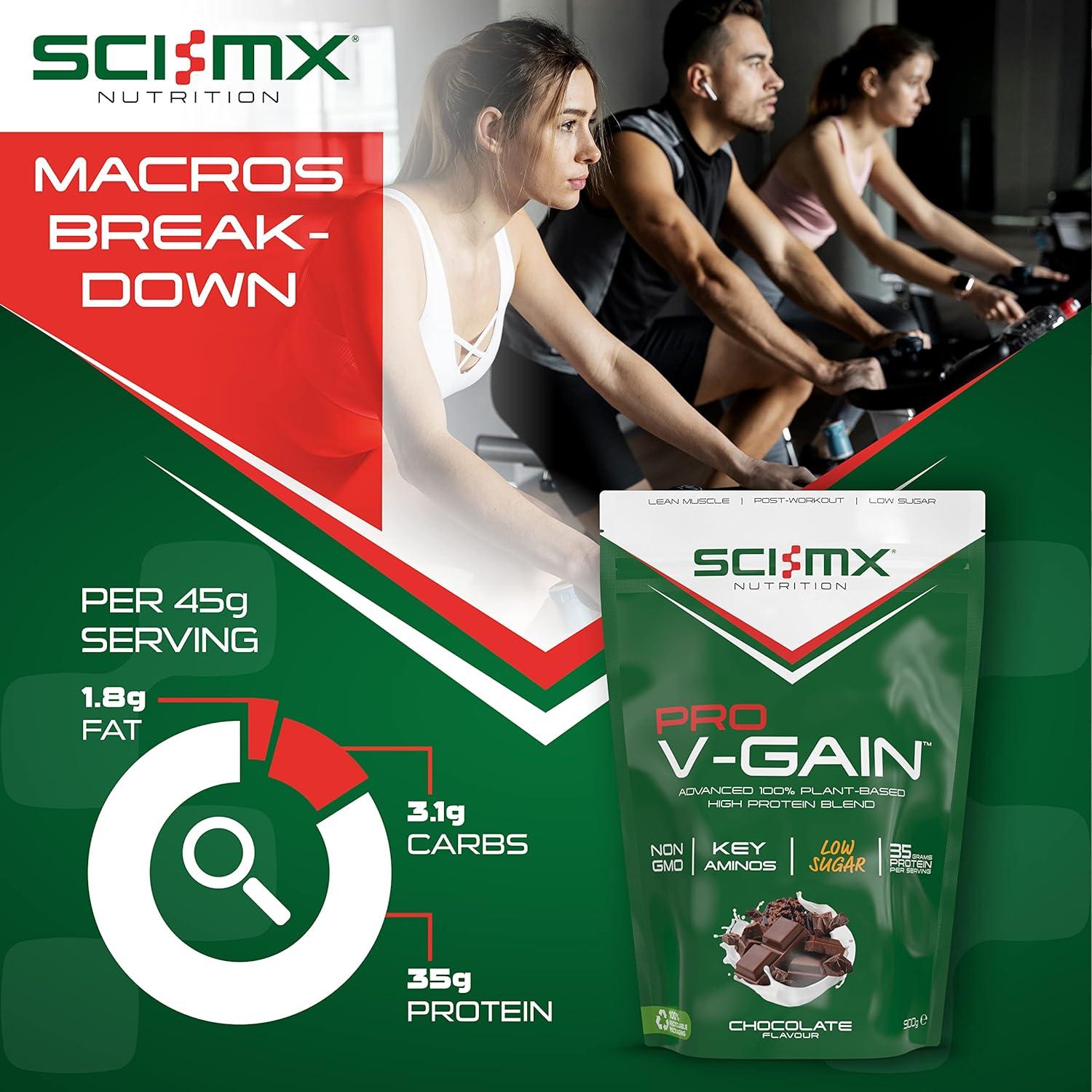 SCI-MX Pro V Gain 100% Plant Based Vegan Protein - Chocolate Flavor ...