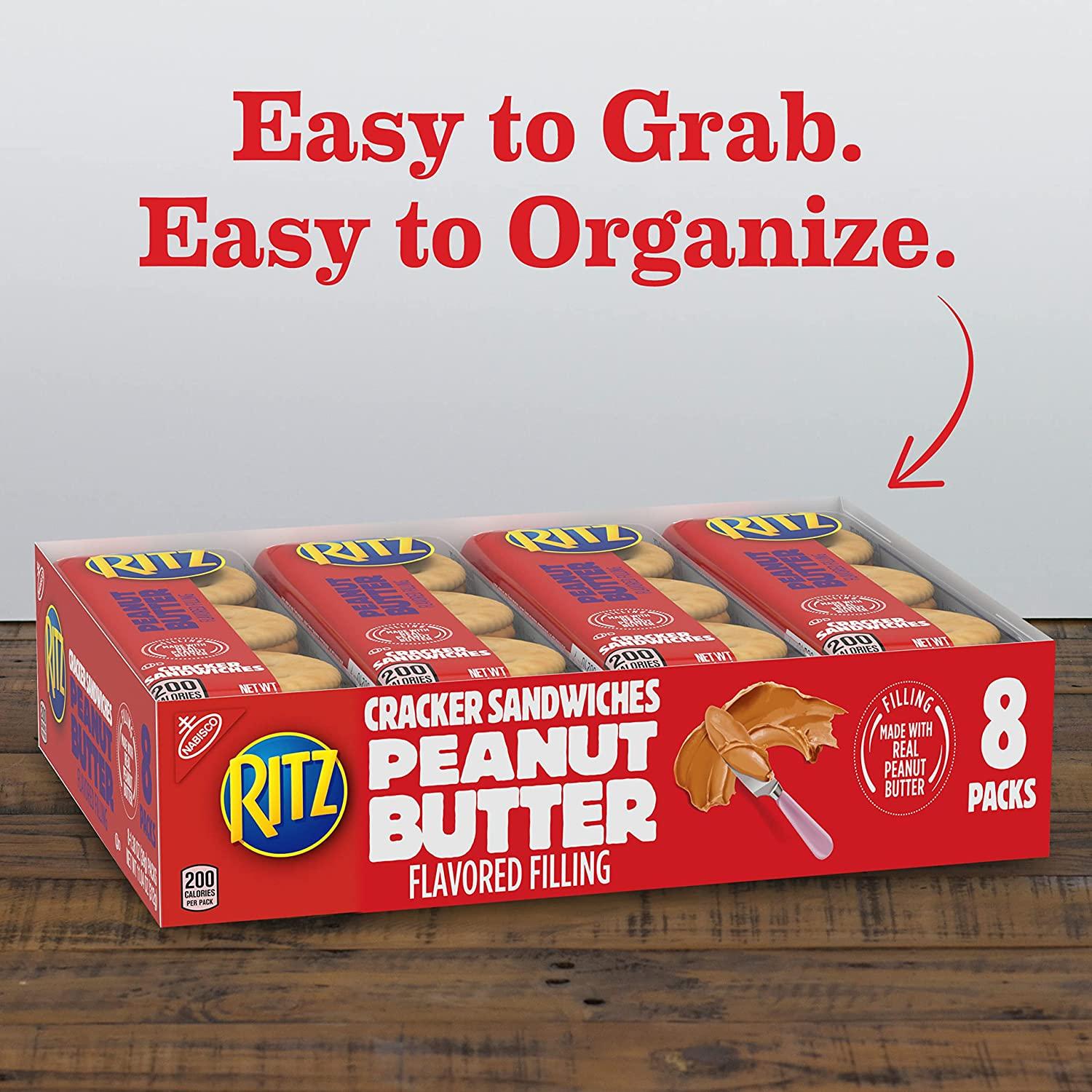 RITZ Peanut Butter Sandwich Crackers - 48 Snack Packs (6 Boxes ...