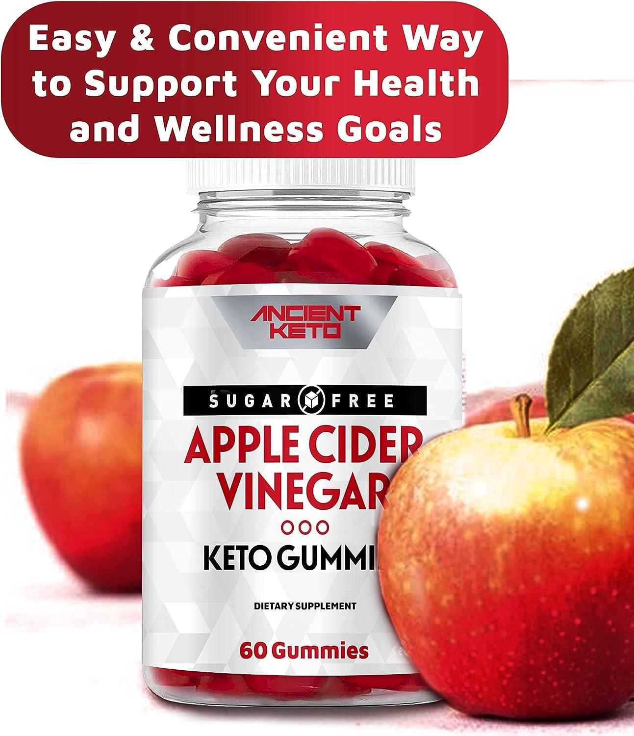 Ancient Keto Sugar-Free ACV Gummies with The Mother - 60ct Pack for Healthy Weight, Cleanse ...
