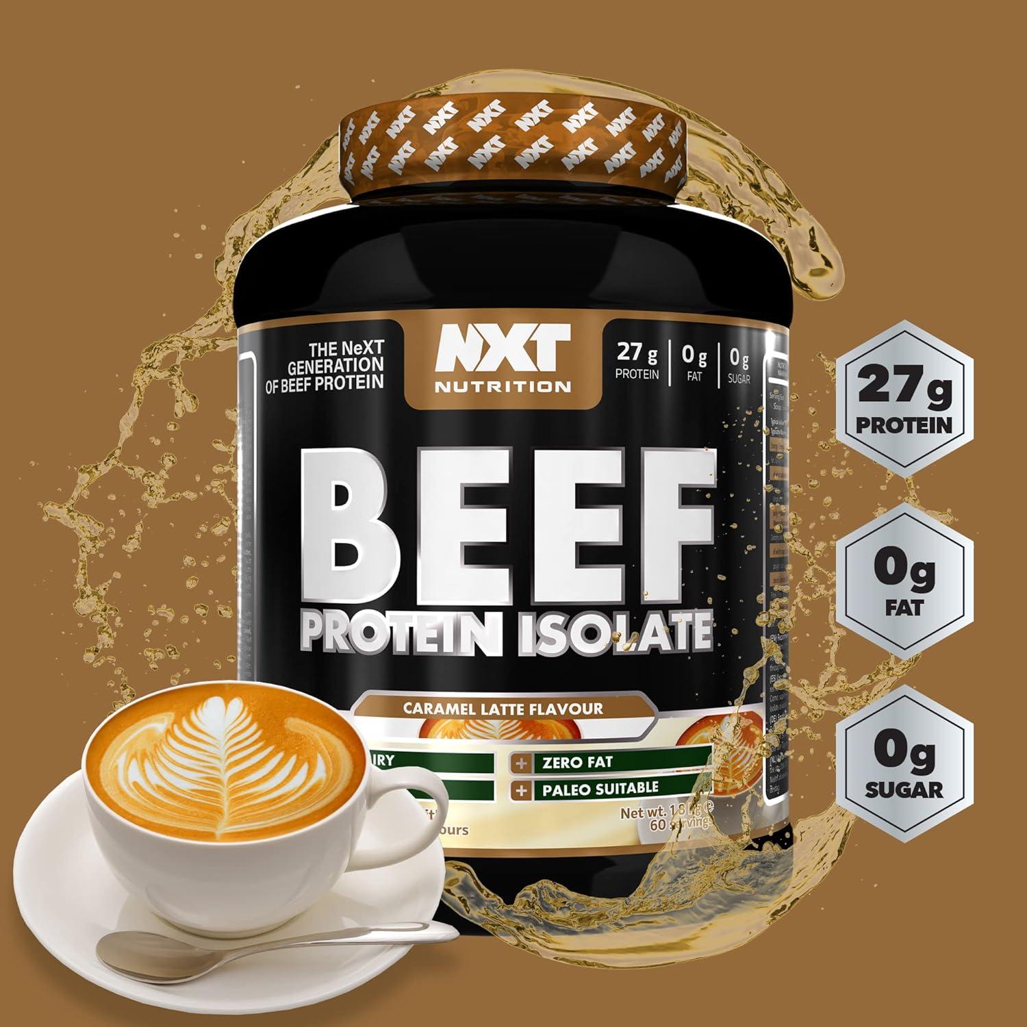 NXT Nutrition Beef Protein Isolate Powder - Caramel Latte Flavor ...