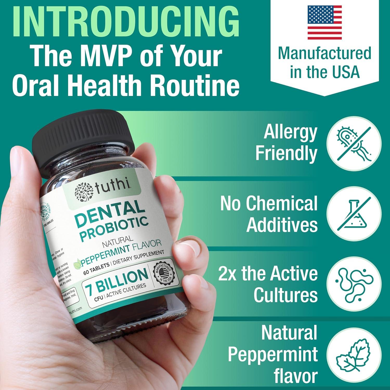 Tuthi Oral Probiotics - Dental Probiotic for Bad Breath & Gum Care - 7 ...