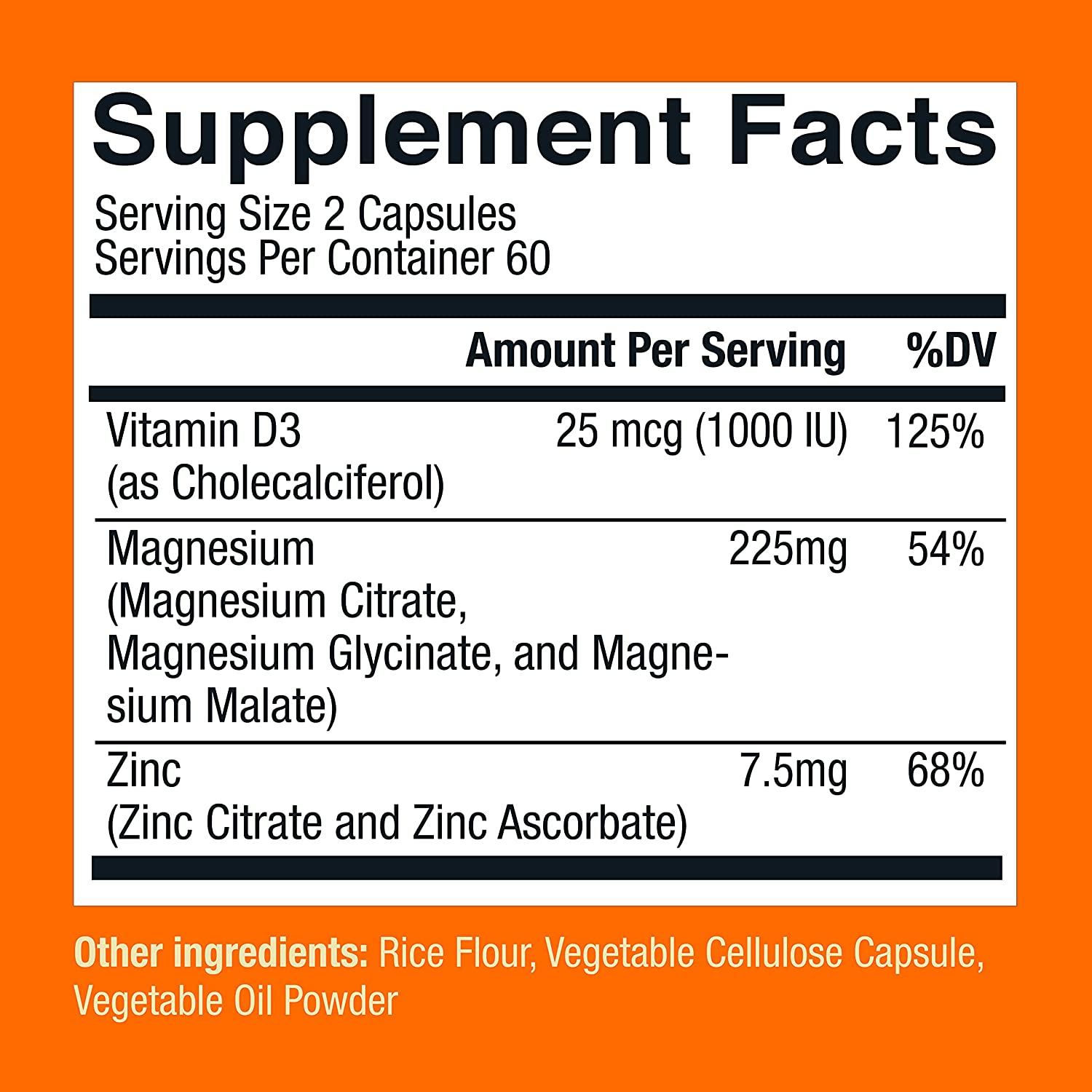 MagWell by LiveWell | Magnesium Zinc & Vitamin D3 Supplement 120 ...