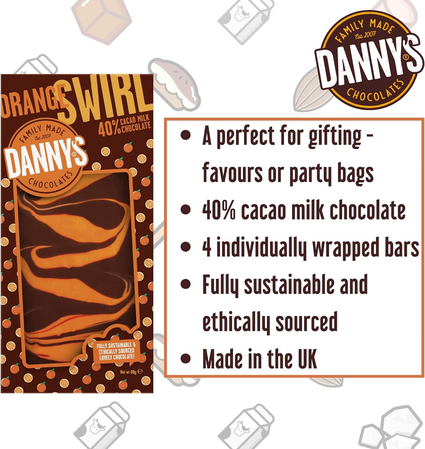 Danny's Chocolates Orange Swirl - 3 x 80g Multipack Chocolate Bars ...