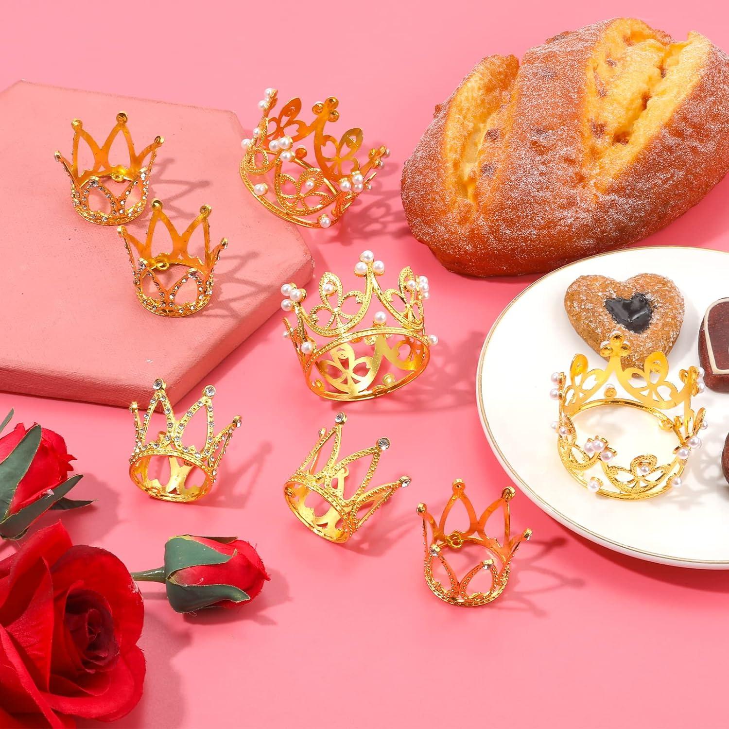 15pcs Crown Cake Toppers 3 Styles Birthday Cake Toppers Crown Tiara ...