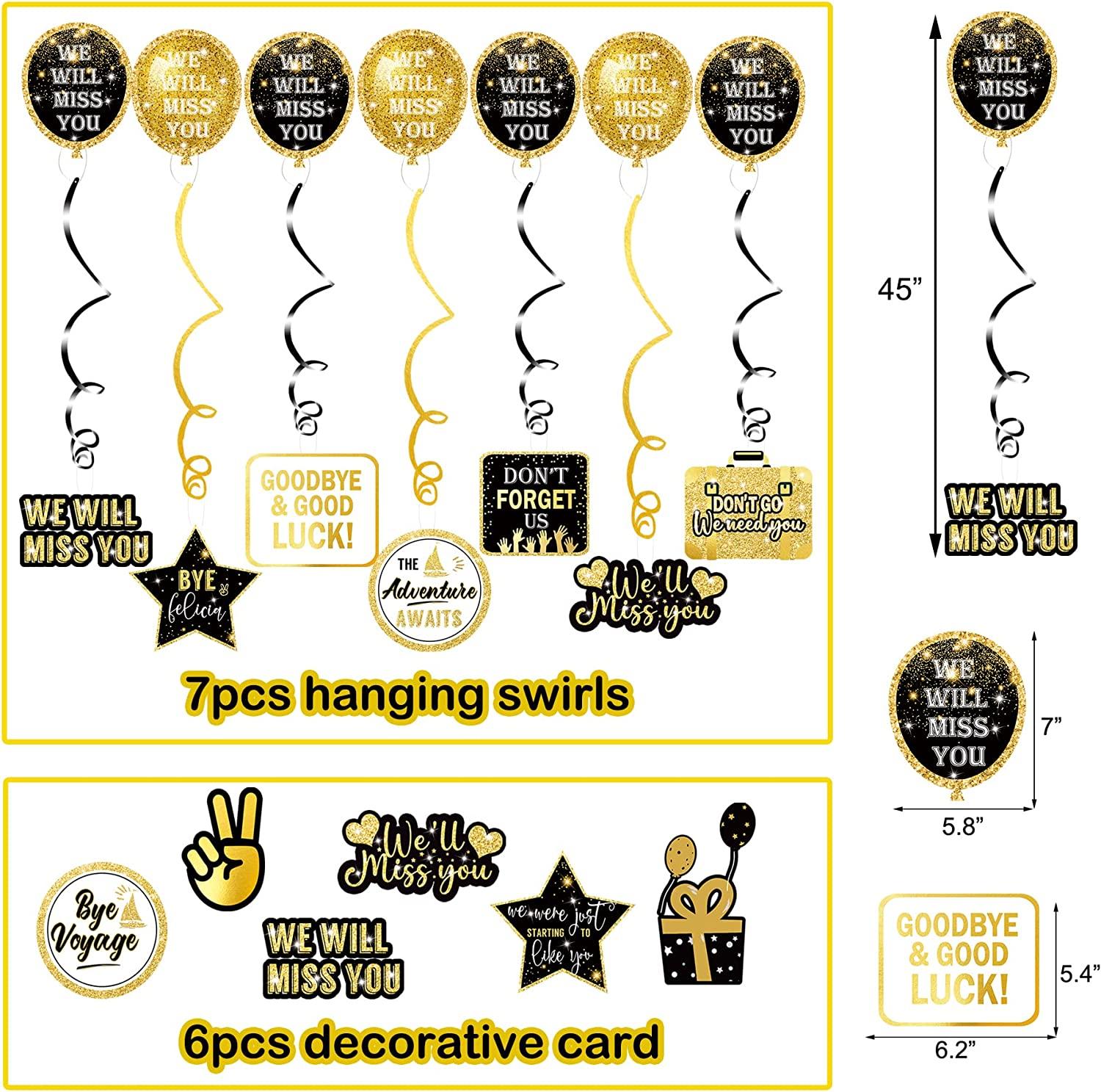 Farewell Party Supplies Kit - We Will Miss You Decorations, Going Away Banner - Perfect for ...