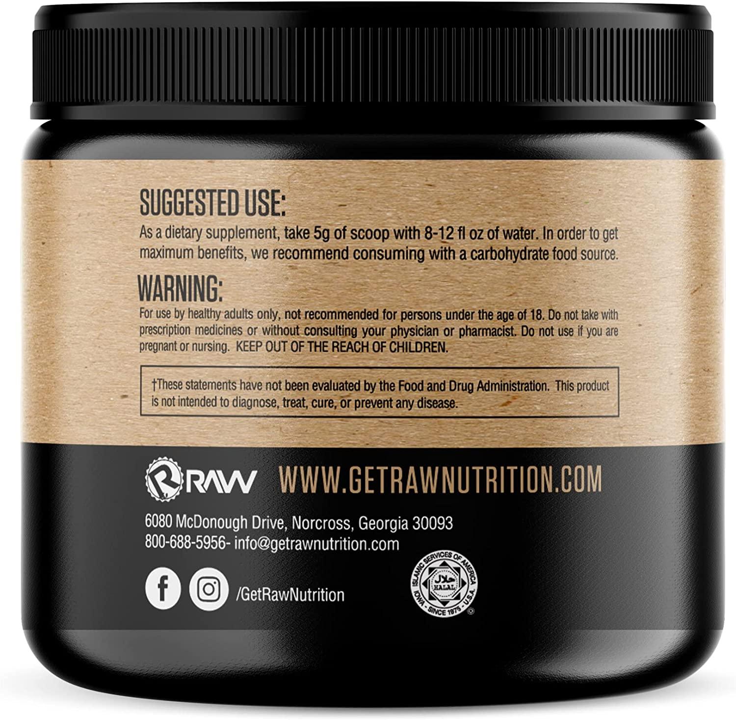 RAW NUTRITION Creatine Monohydrate Powder | Micronized Supplement for ...