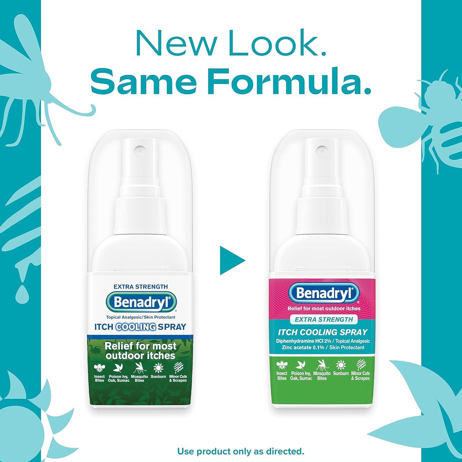 Benadryl Extra Strength Anti-Itch Spray Cooling Topical Analgesic ...
