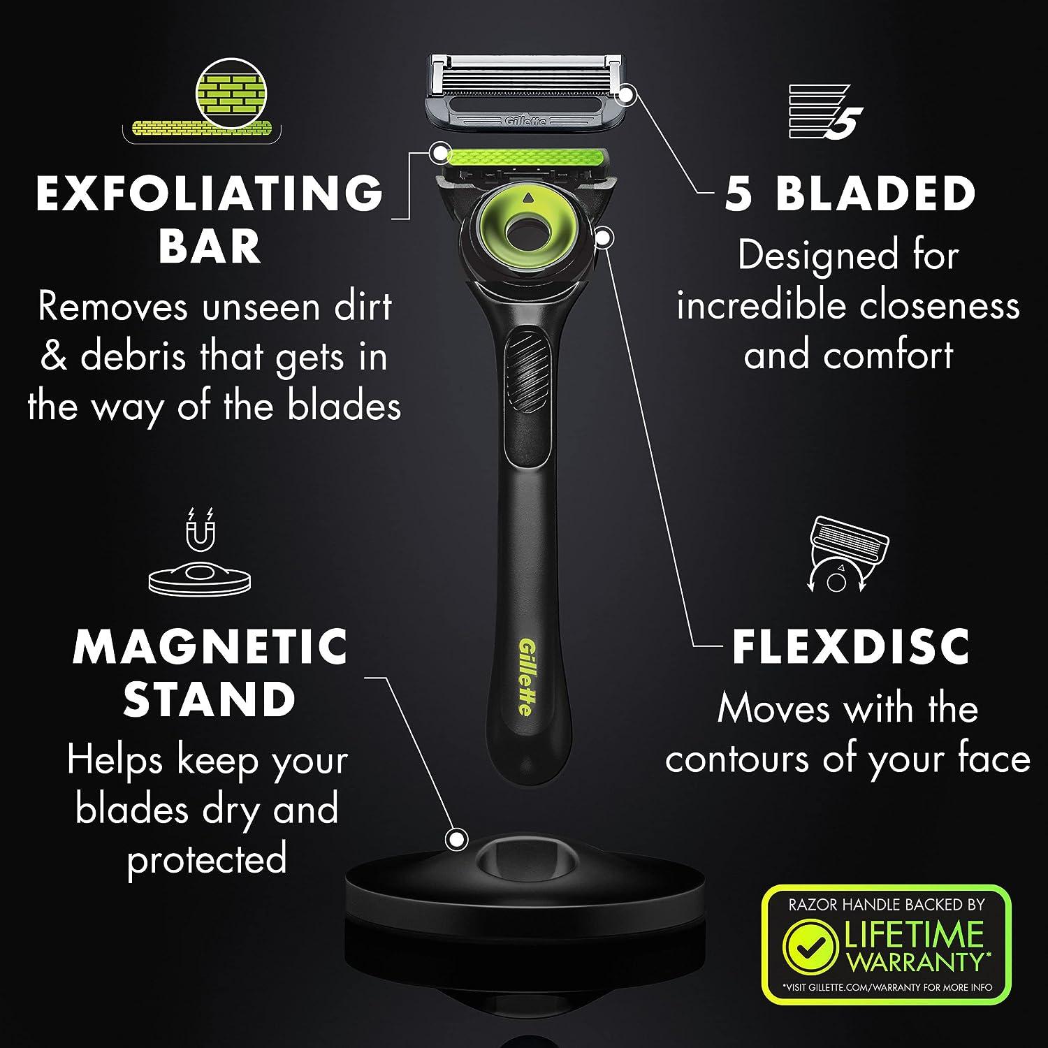 GilletteLabs Exfoliating Bar Razor for Men Neon Edition - 1 Handle + 1 ...