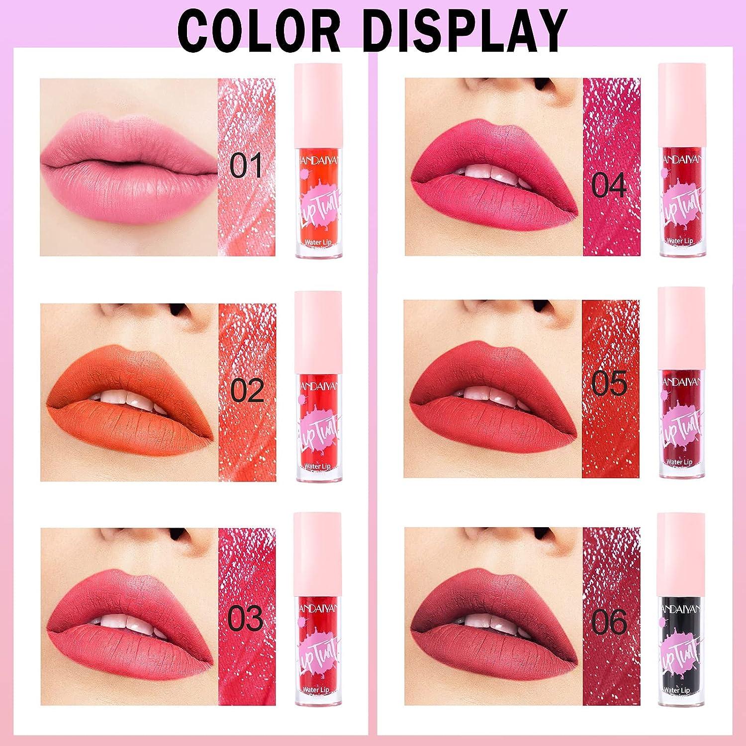 6 Colors Lip Tint Stain Set - Long-lasting Waterproof Korean Lip Tint ...