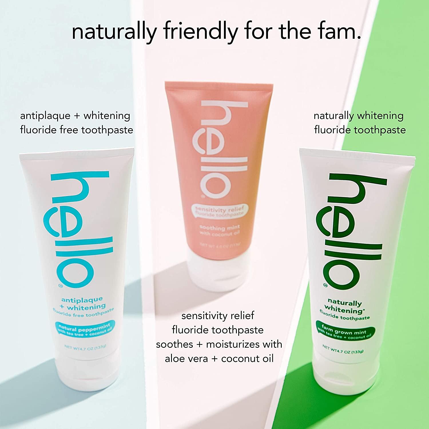 Hello Sensitivity Relief Fluoride Toothpaste - Soothing Mint & Coconut ...