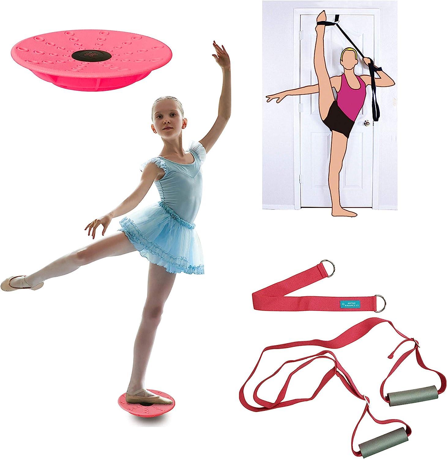 Leg Stretching Strap and Ballet Balance Board Set for Dance ...