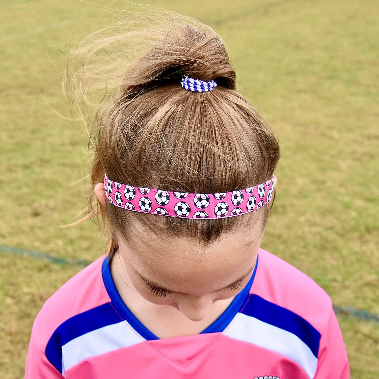 FROG SAC Girls Soccer Headbands - Adjustable No Slip Sports Hair Bands ...