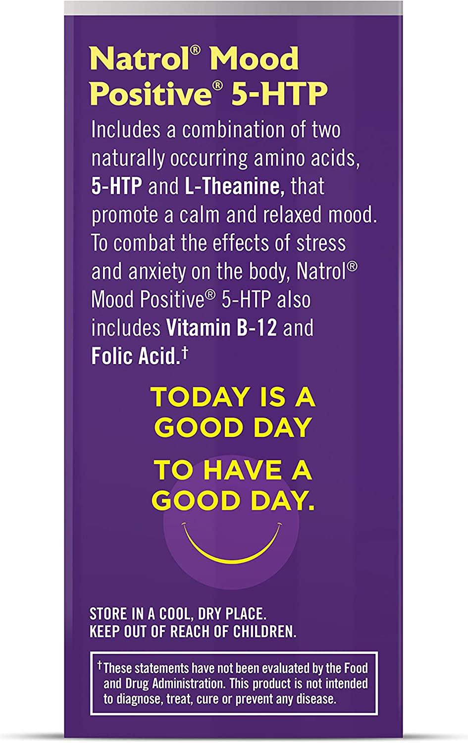 Natrol 5-HTP Mood Positive Tablets - 50 Count for Enhanced Mood ...