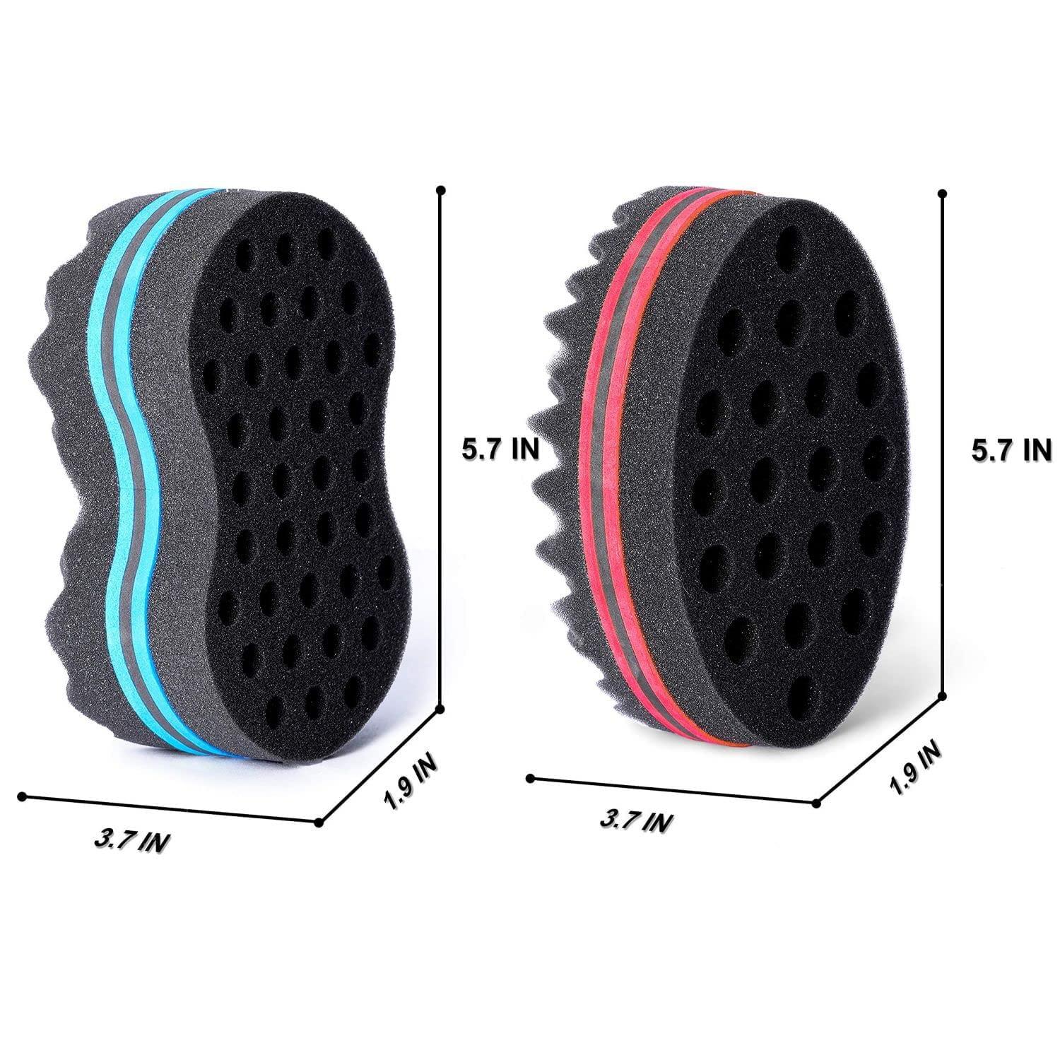 LEADUWAY Hair Sponge Set 2 in 1 | Big Holes Magic Twist Curling Brushes ...