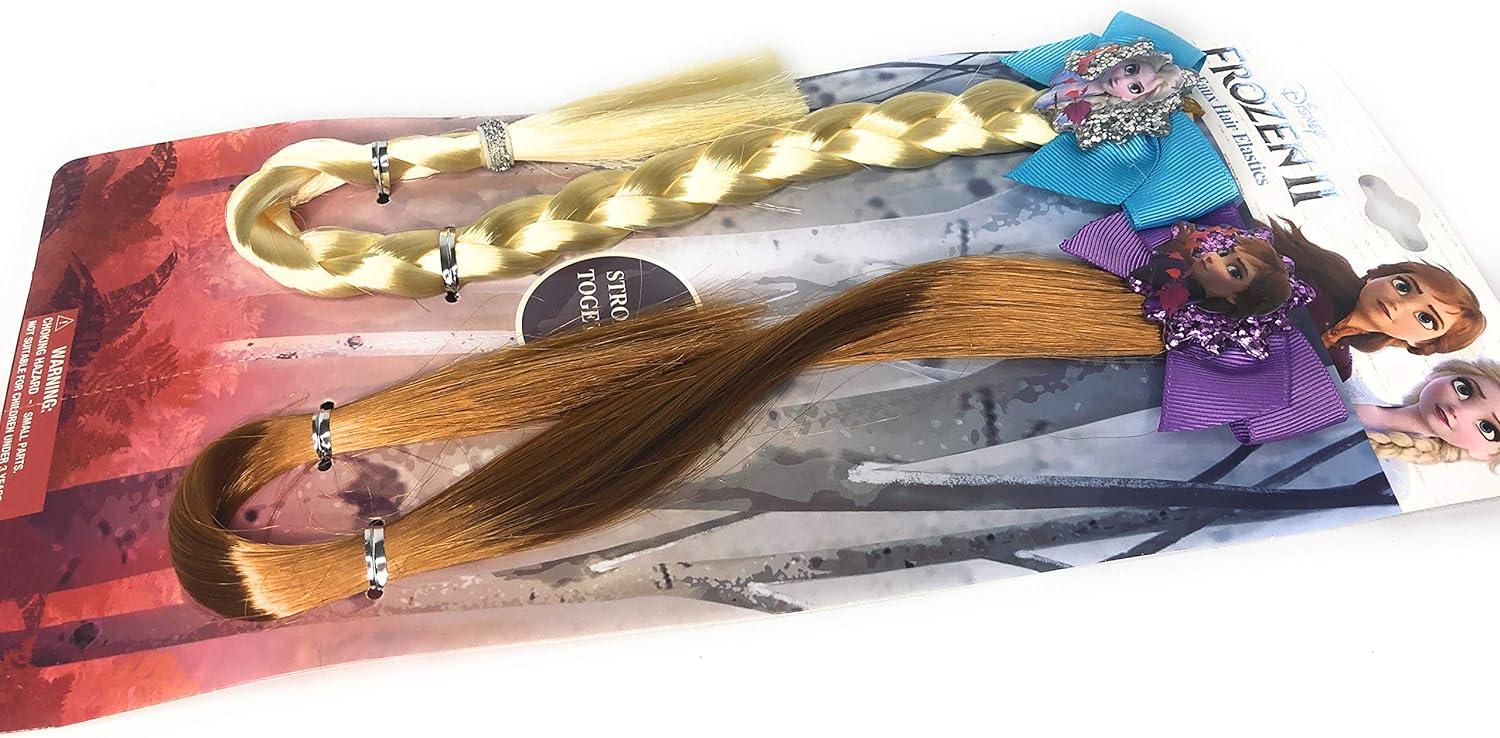 Disney Frozen II Elsa & Anna Faux Hair Clip Set (2-Pack) for Girls ...