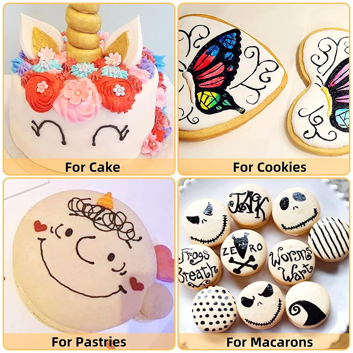 Fanika 3pcs Black Edible Markers - Extra Fine and Thick Tip Food ...