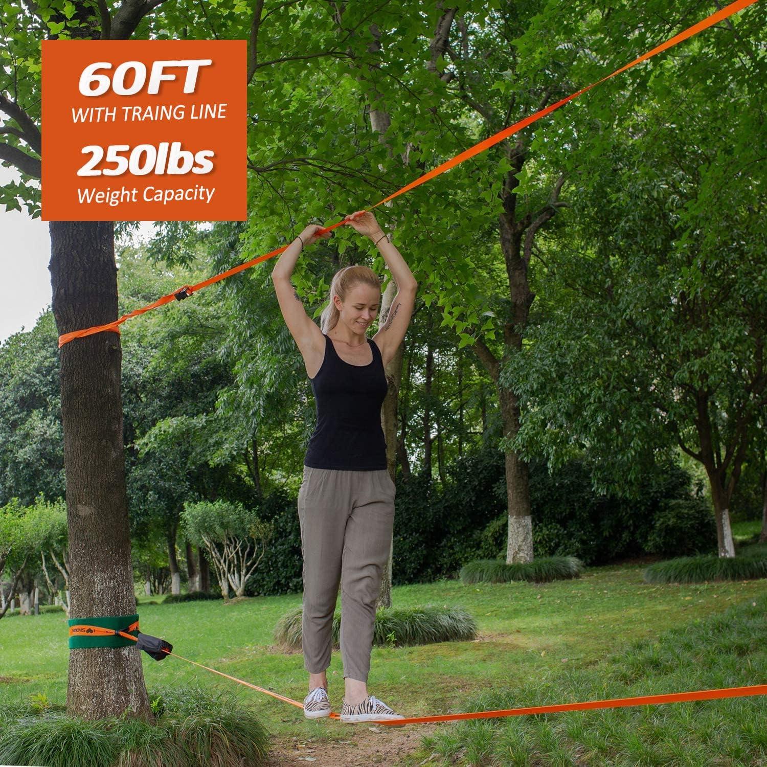 Autofonder Slackline Kit - 250lbs Weight Capacity - Perfect for Adults ...