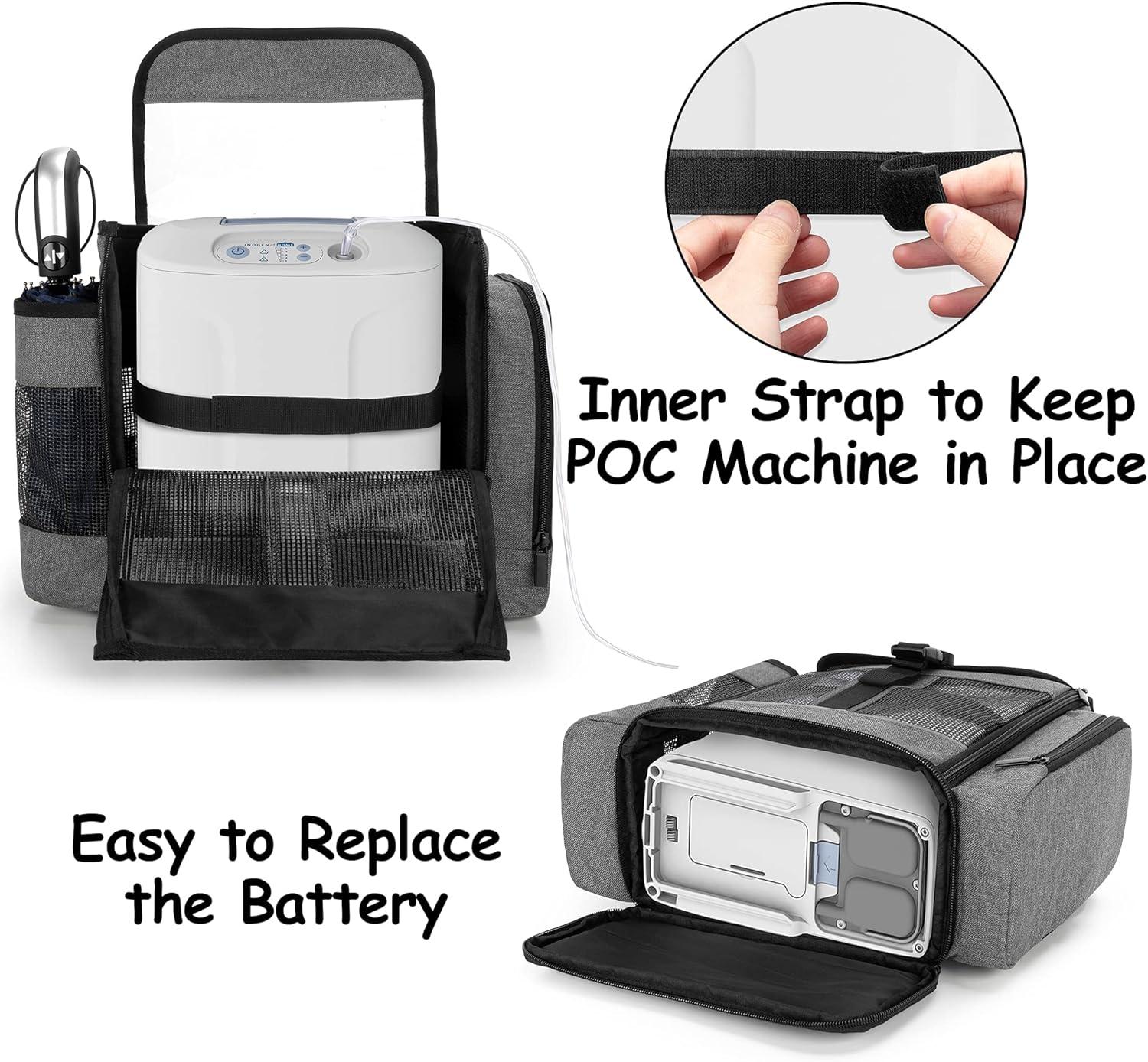 CURMIO Portable Oxygen Concentrator Backpack - Gray Travel Bag for ...