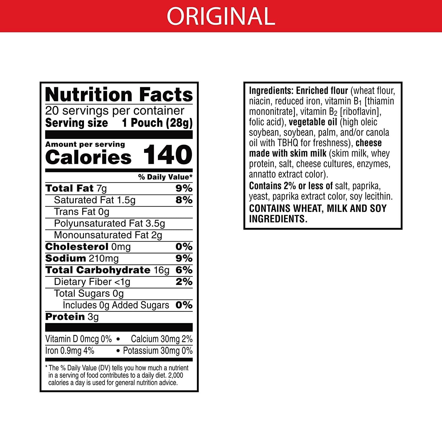 Cheez-It Original Baked Cheese Crackers 20oz Box (20 Packs) - Office ...