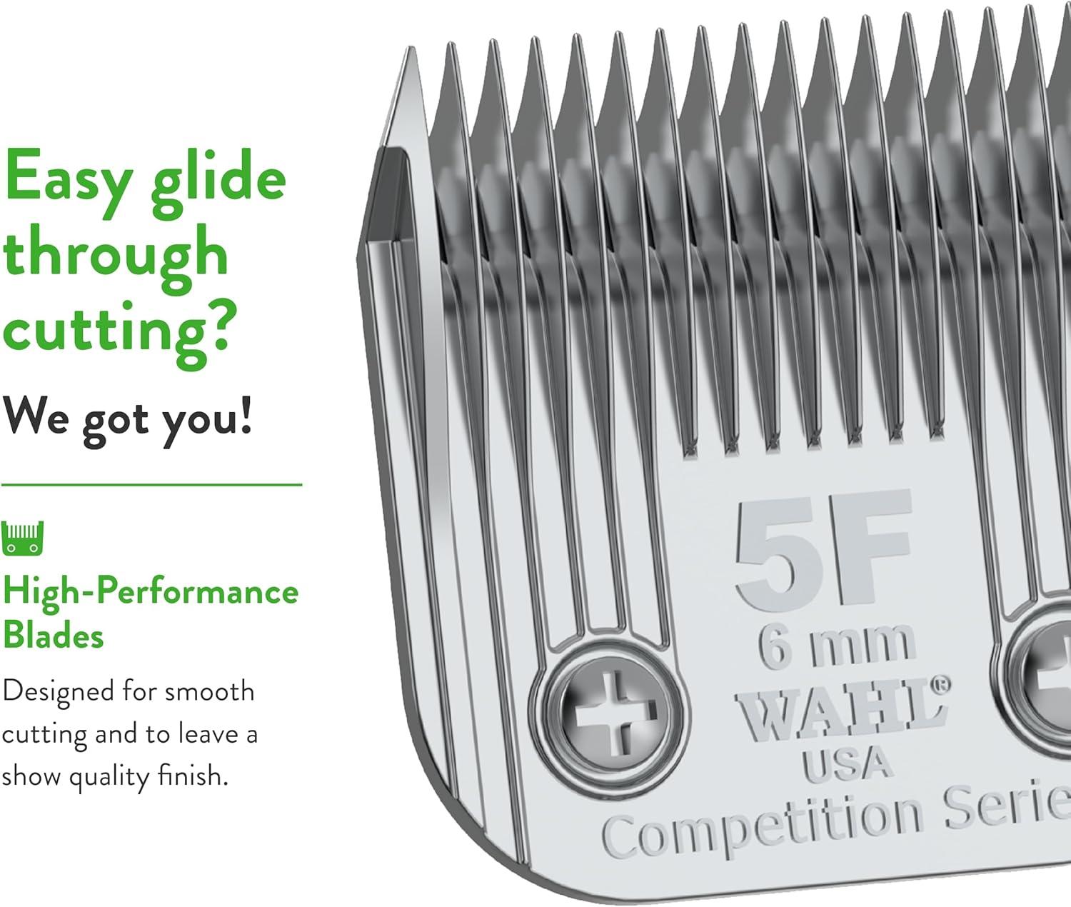 Wahl Competition #5F Interchangeable Blade Set - 6mm Precision for Professional Grooming ...