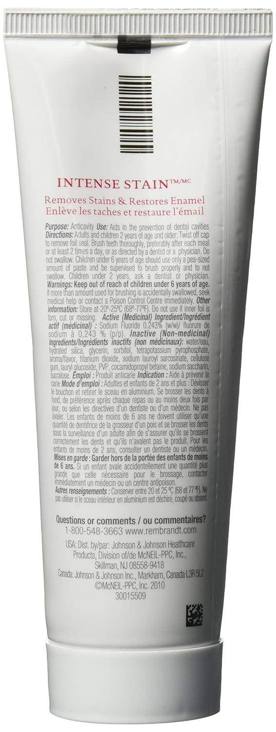 Rembrandt Intense Stain Mint Toothpaste 3.52oz (Pack of 3) | Buy Now ...
