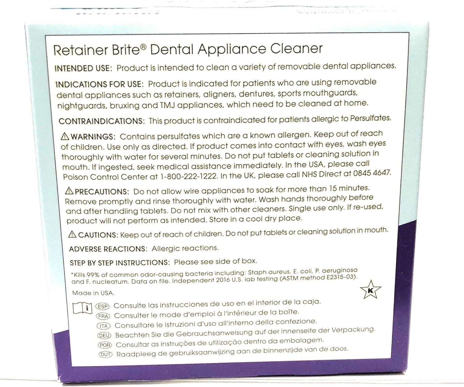 Retainer Brite Cleaning Tablets - 36 Tablets for Clear Aligners ...